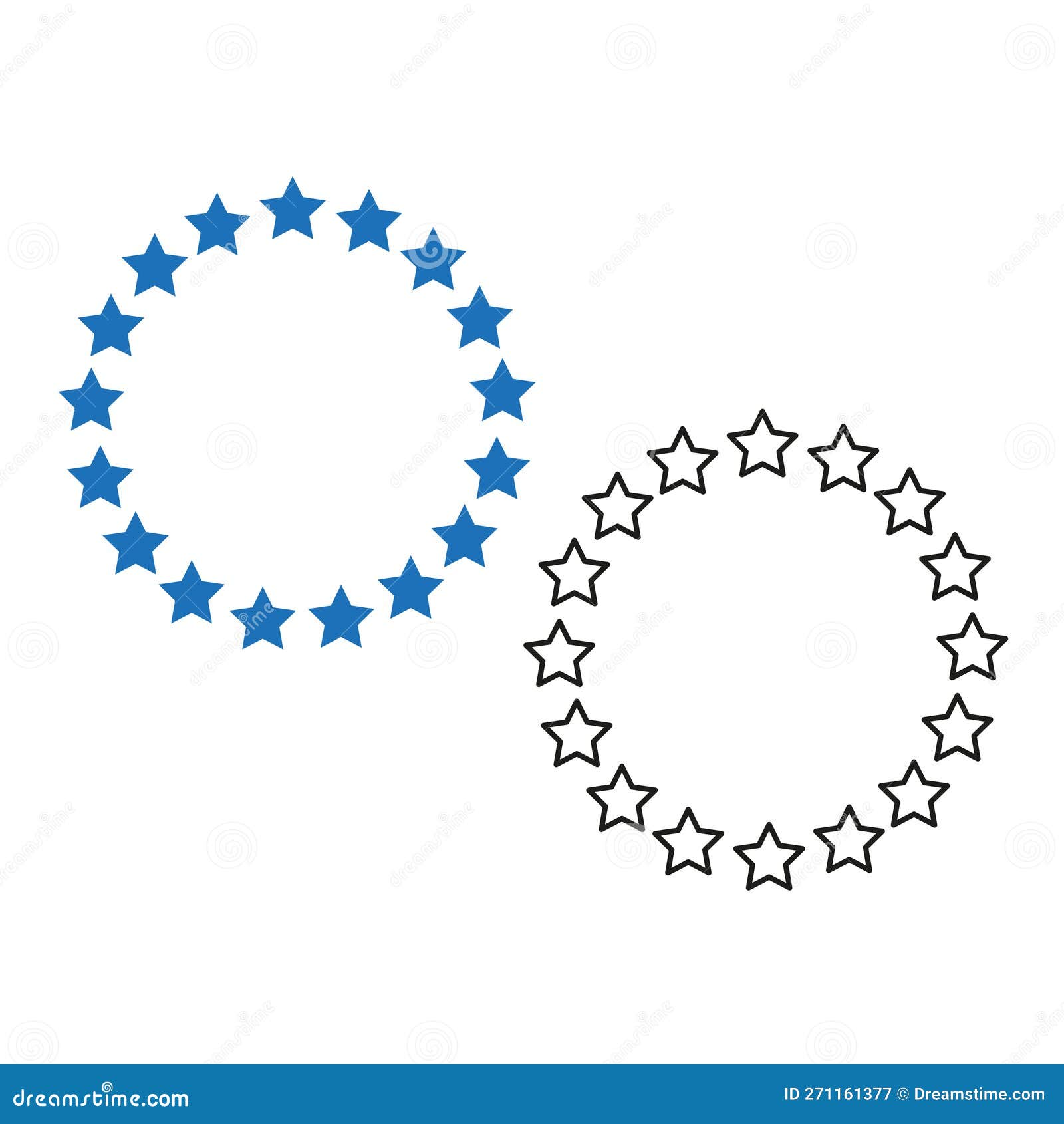 Circles of Stars. Star Icon. Round Shape. Vector Illustration Stock ...