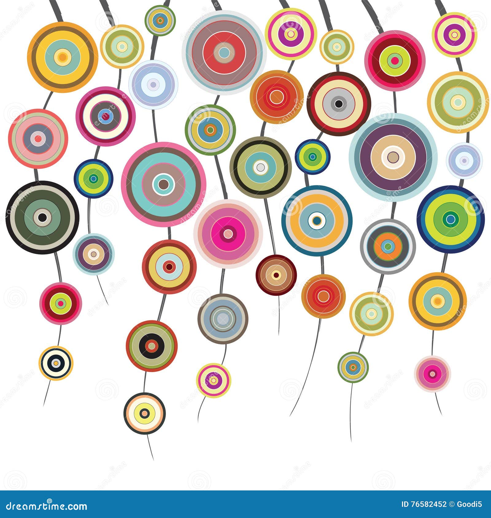 Circles on strings stock vector. Illustration of pretty - 76582452