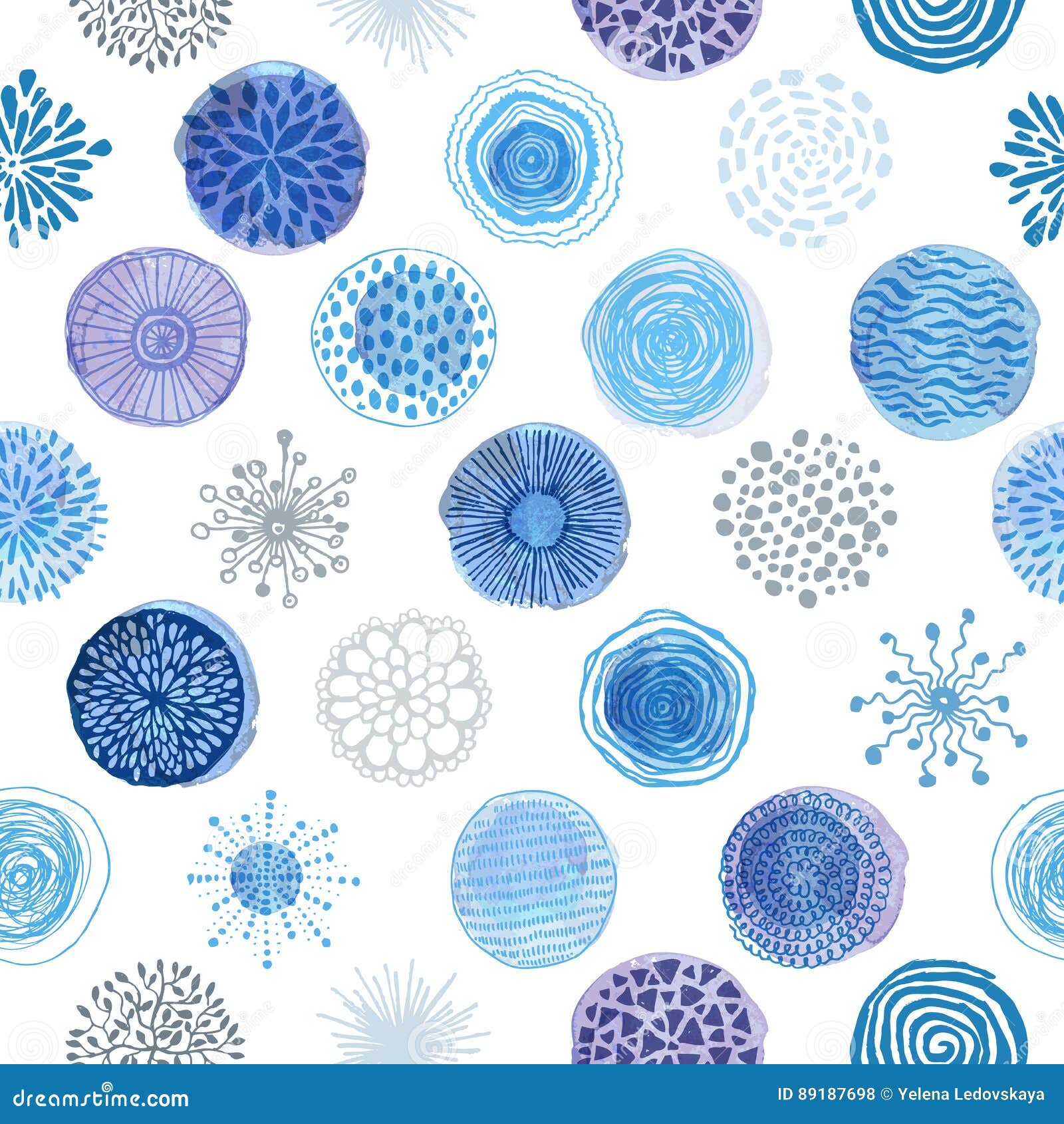 Circles Texture Seamless Pattern Stock Vector - Illustration of doodle ...
