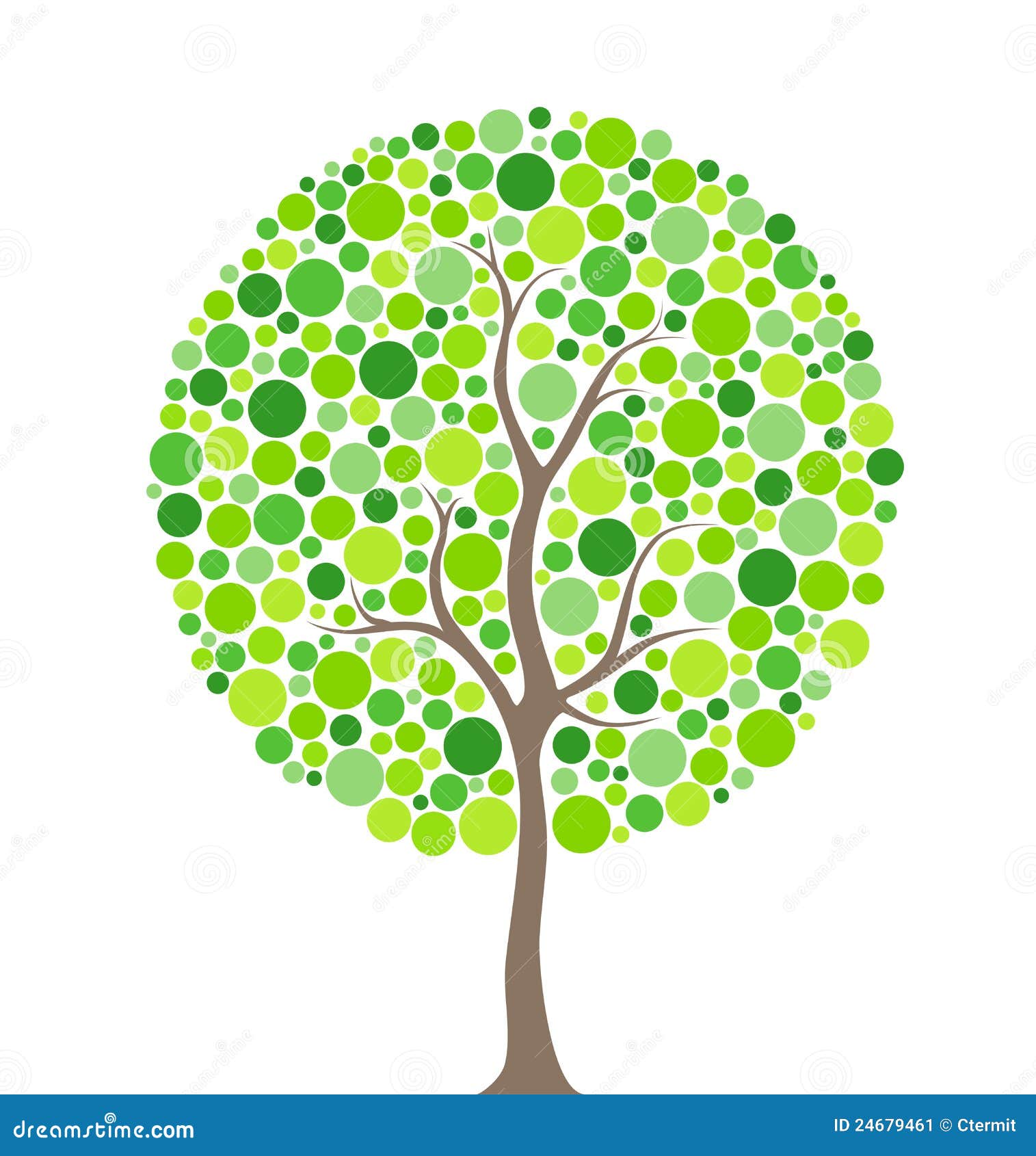 Circles tree stock vector. Illustration of leafage, ornament - 24679461