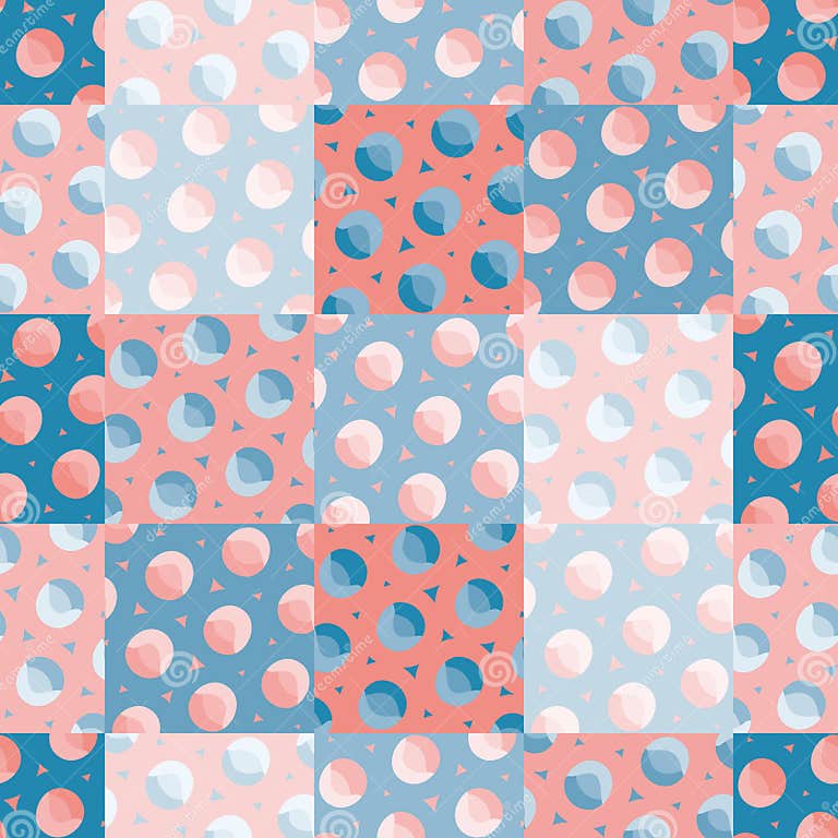 Circles and Triangles Grid Seamless Vector Pattern Stock Vector ...