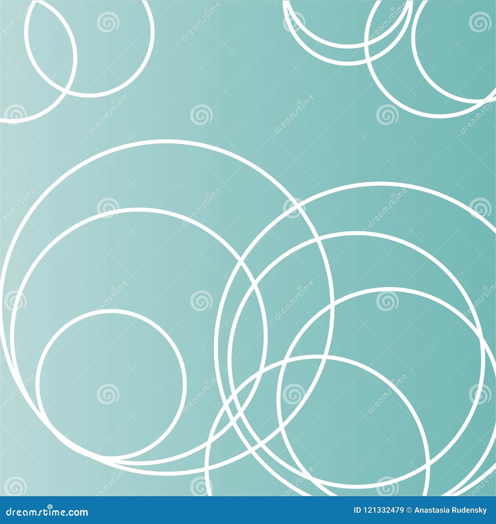 Circles on a Turquoise Field. Stock Vector - Illustration of white ...
