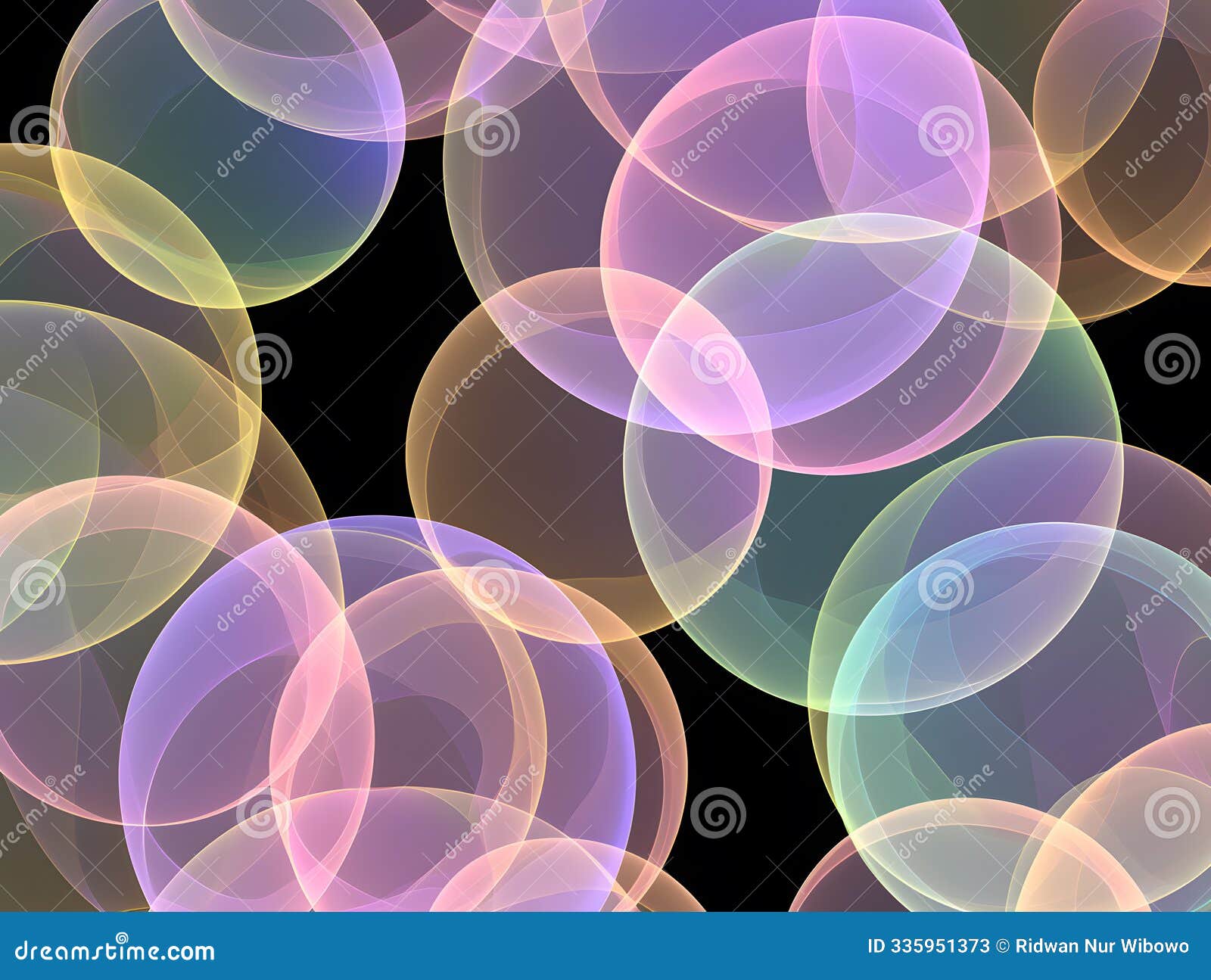 Circles with Vivid Colors and Low Transparency Overlapping in Black ...