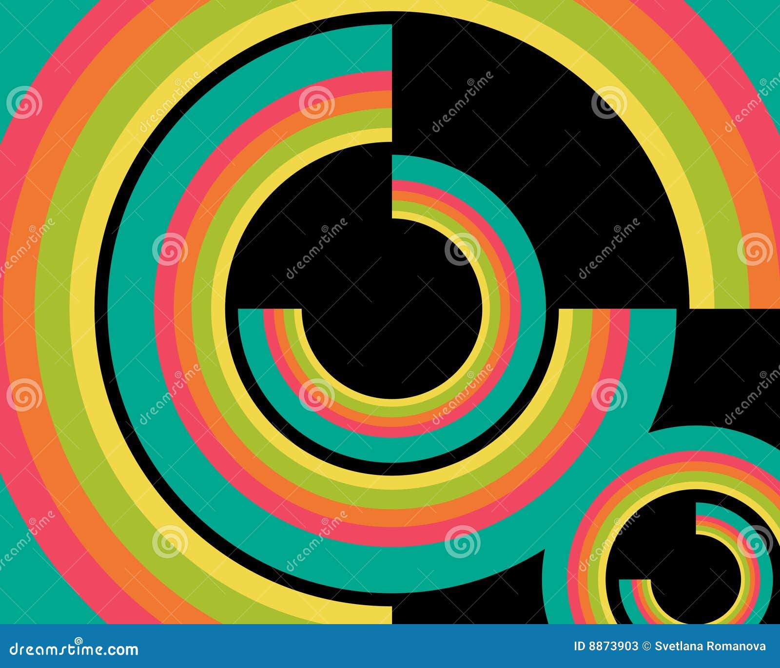 Circles Wallpaper Retro Pattern Stock Vector - Illustration of decor ...