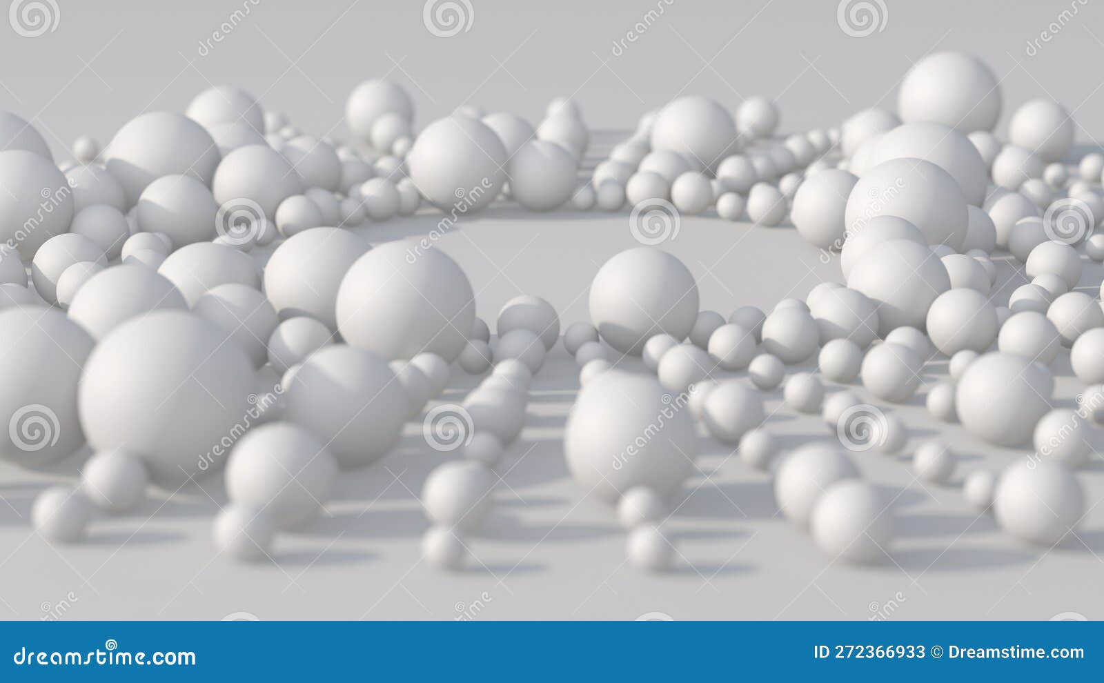 Circles with White Balls. Abstract Illustration, 3d Render, Close-up ...