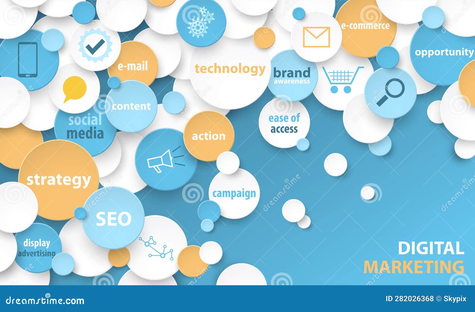 DIGITAL MARKETING Business Concept Stock Vector - Illustration of ...