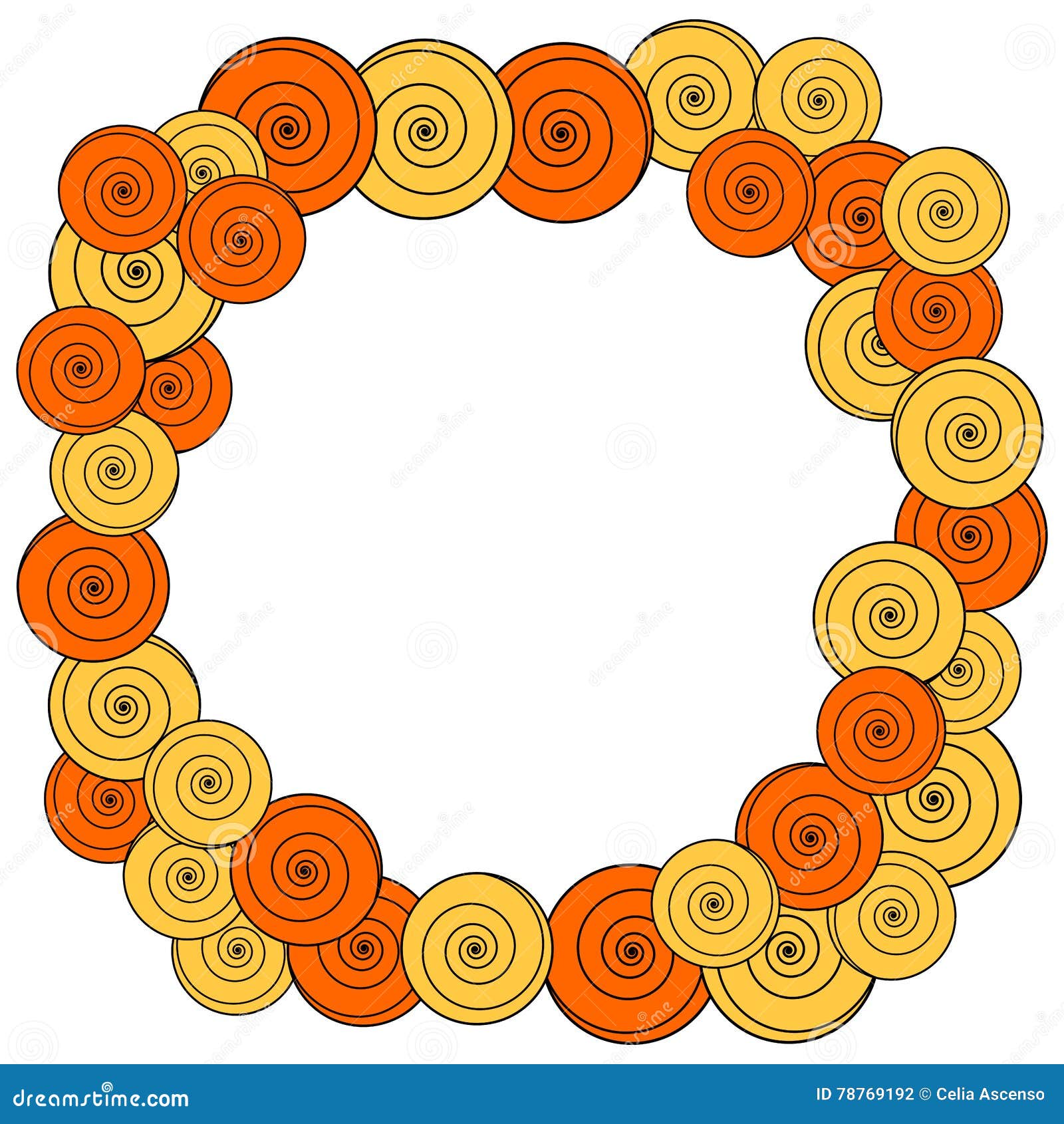 Circlular Frame Border Spirals Invitation Card Stock Illustration ...