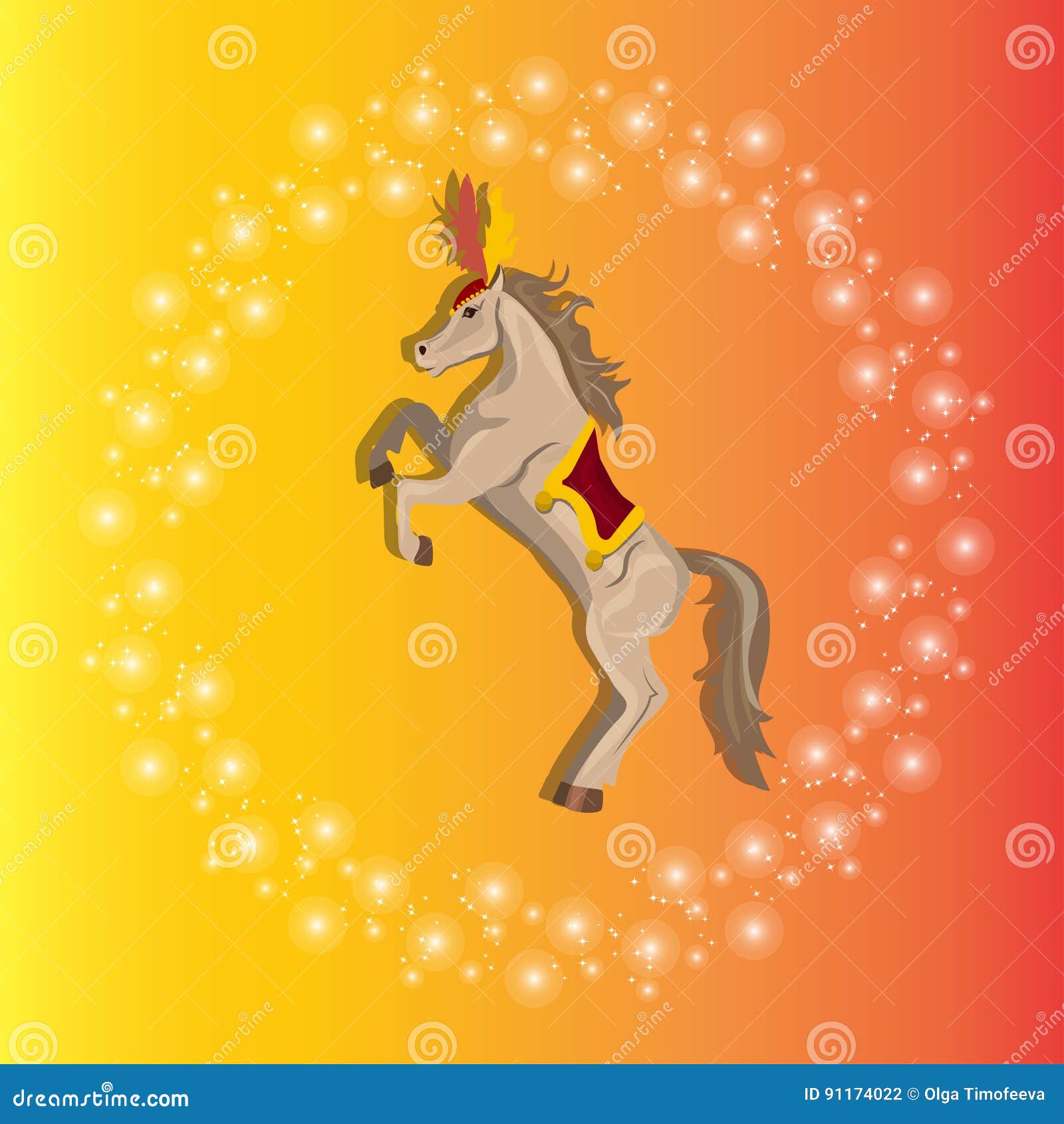 Circo O Caballo Del Carnaval Con Penacho Ilustración del Vector ...