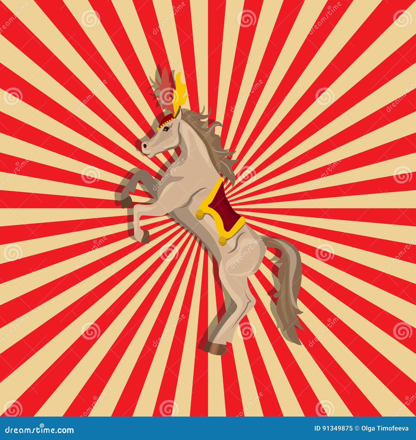 Circo O Caballo Del Carnaval Con Penacho Ilustración del Vector ...
