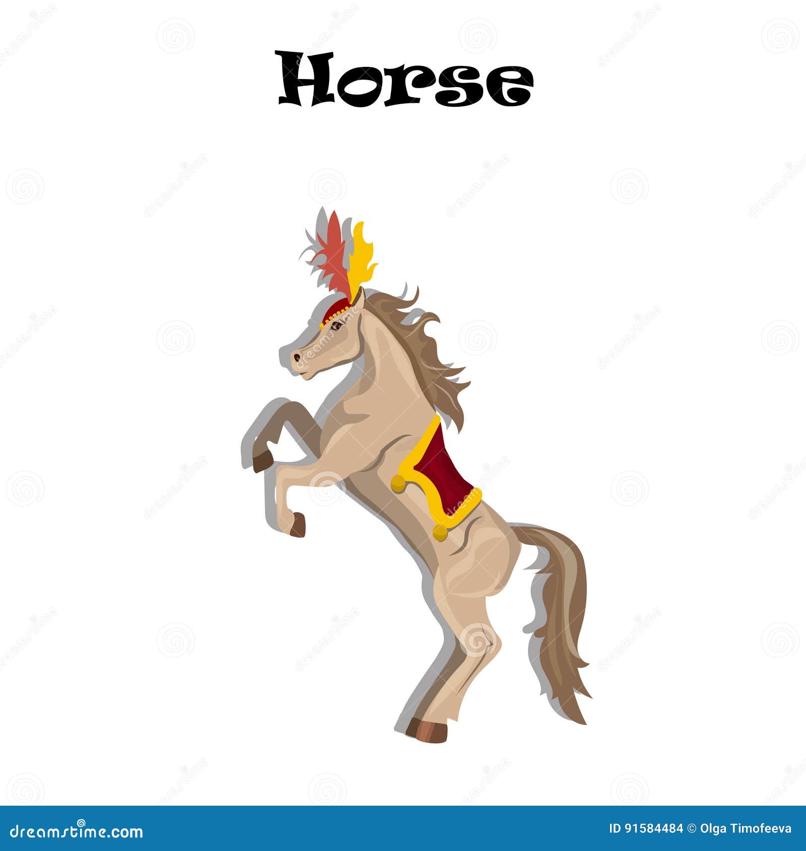 Circo O Caballo Del Carnaval Con Penacho Ilustración del Vector ...