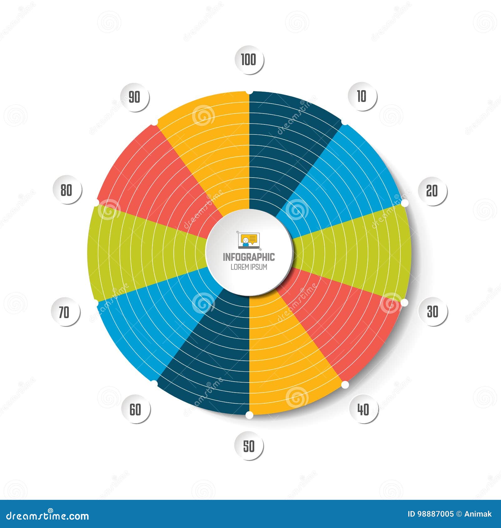 Circondi Il Radar, Il Grafico Netto Del Ragno, Grafico Illustrazione ...