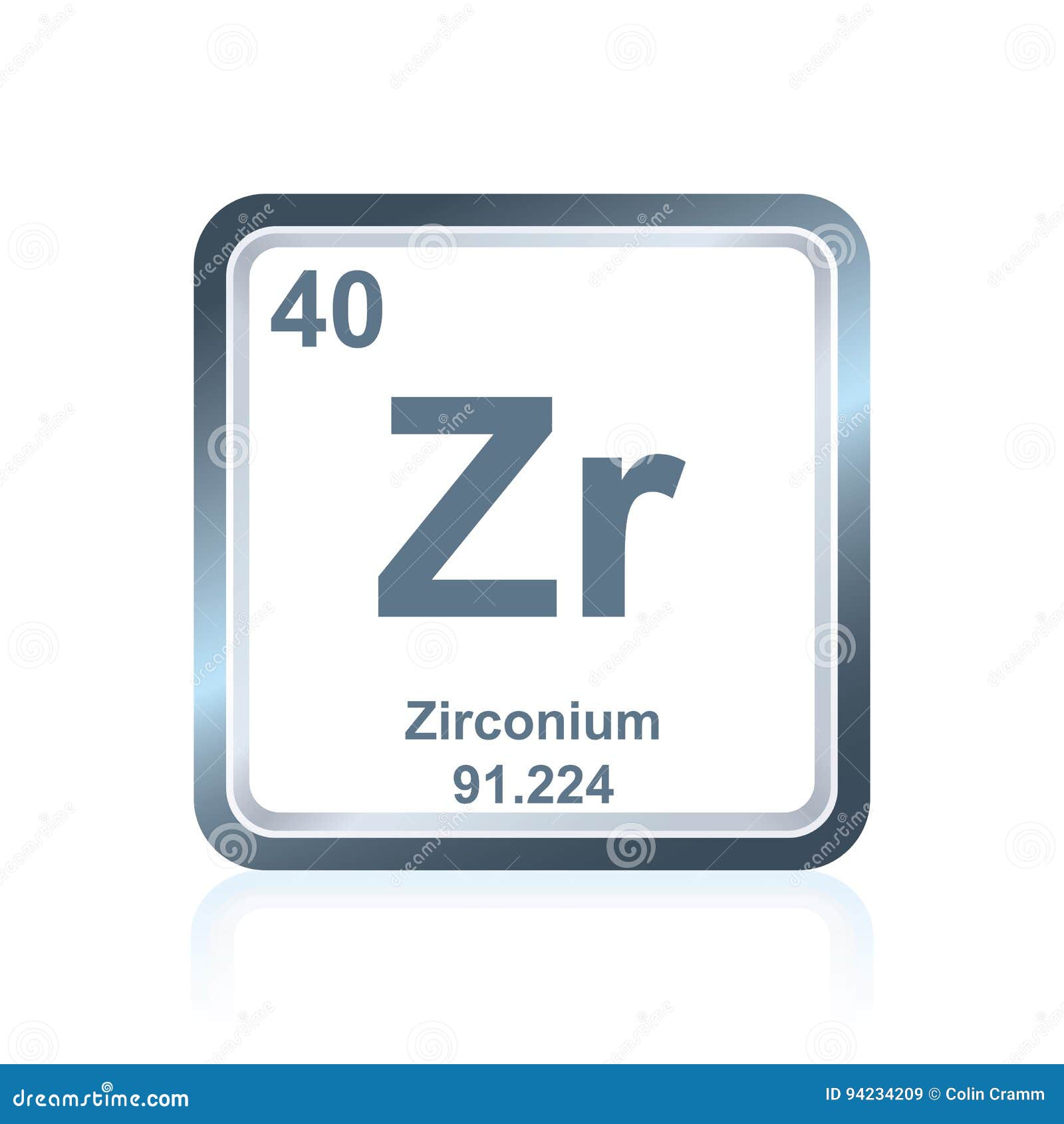 Circonio Del Elemento Químico De La Tabla Periódica Stock de ...