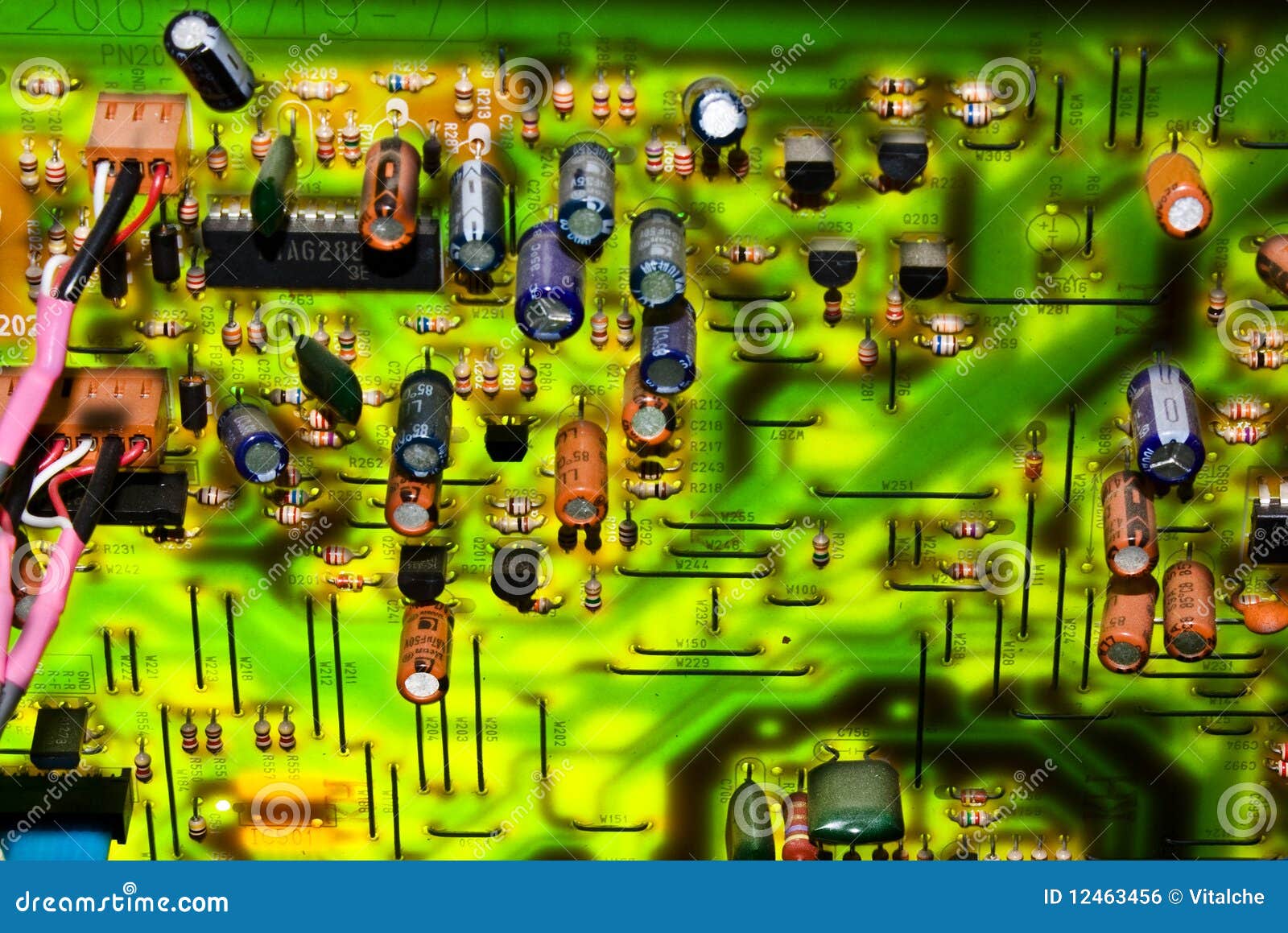 Semiconductor Circuit. Digital Signal And Transistors On The ...