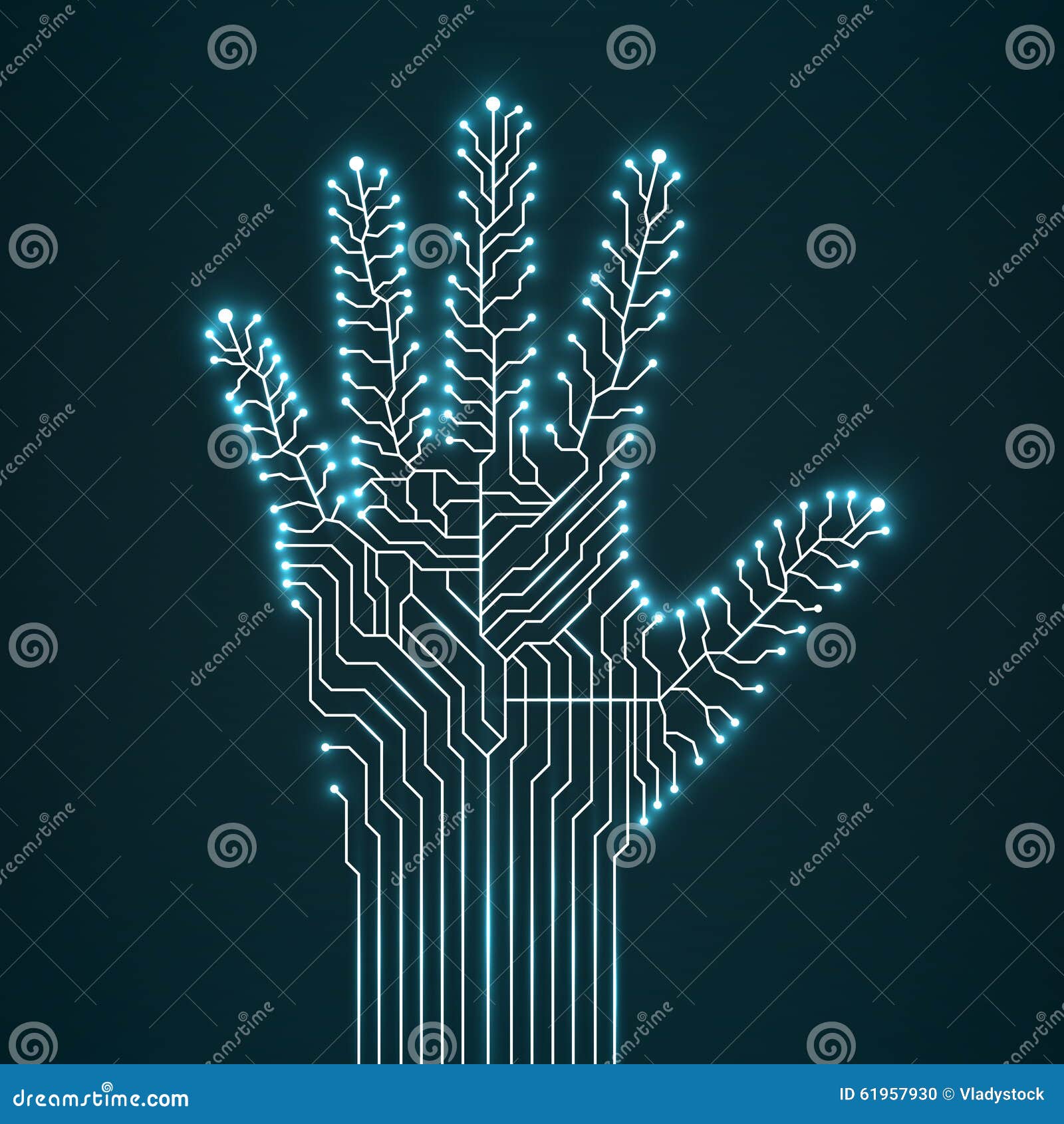 Circuit abstract hand stock vector. Illustration of circuit - 61957930
