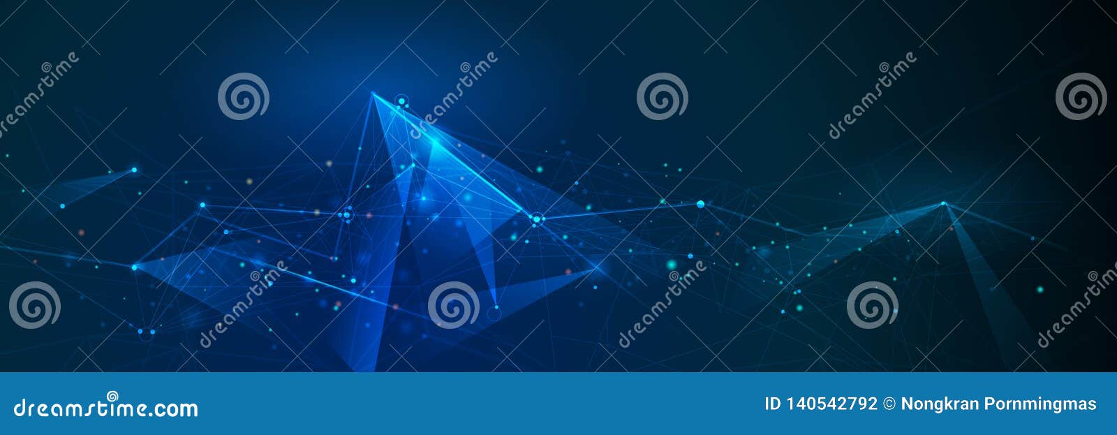 Abstract Molecules Banner with Line, Geometric, Polygon. Vector Design ...