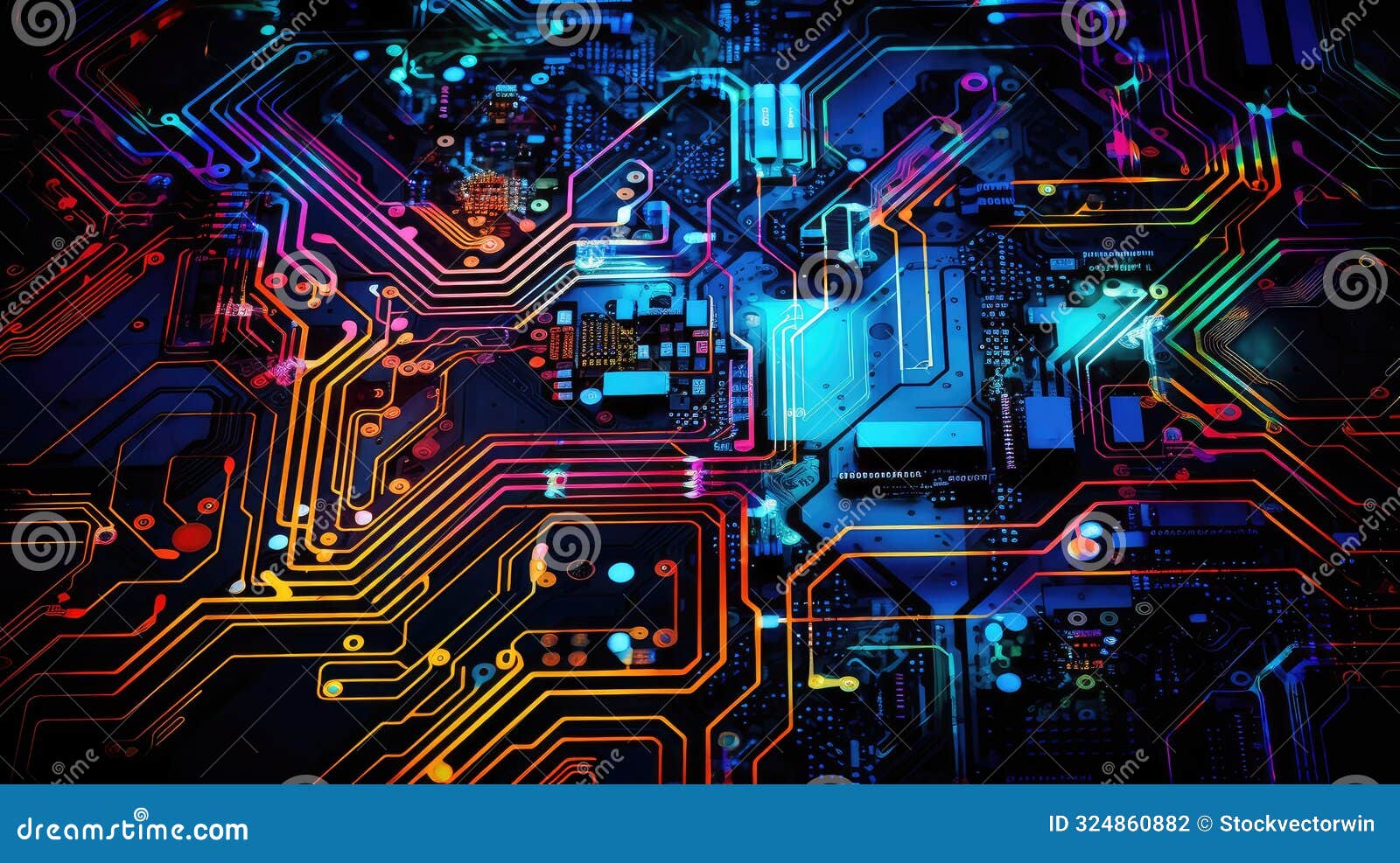 Circuit Abstract Technology Background Stock Illustration ...
