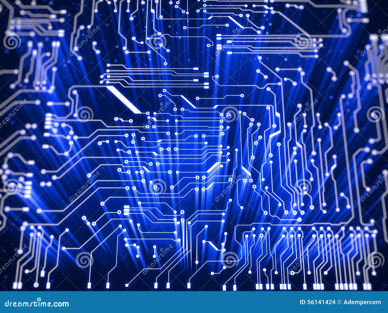 Circuit bleu illustration stock. Illustration du concept - 56141424