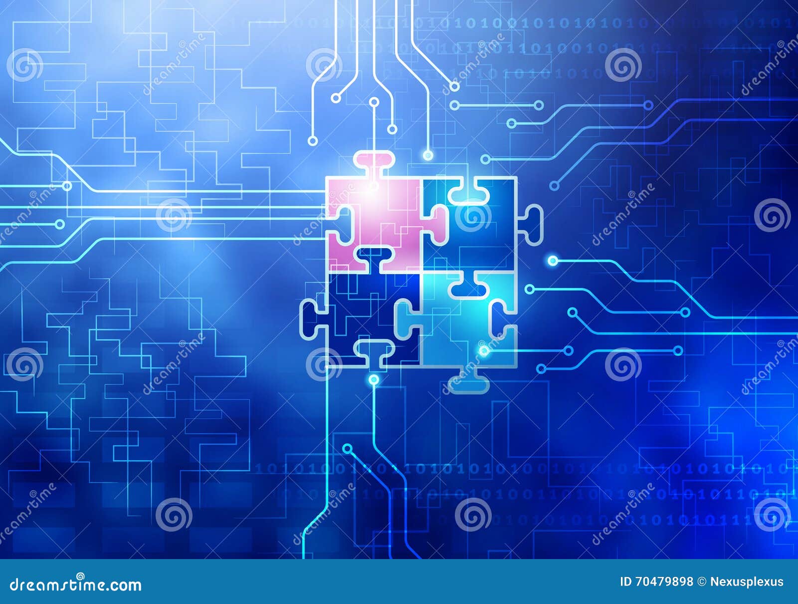 Computer Technologies Blue Background Jigsaw Stock Photos - Free ...