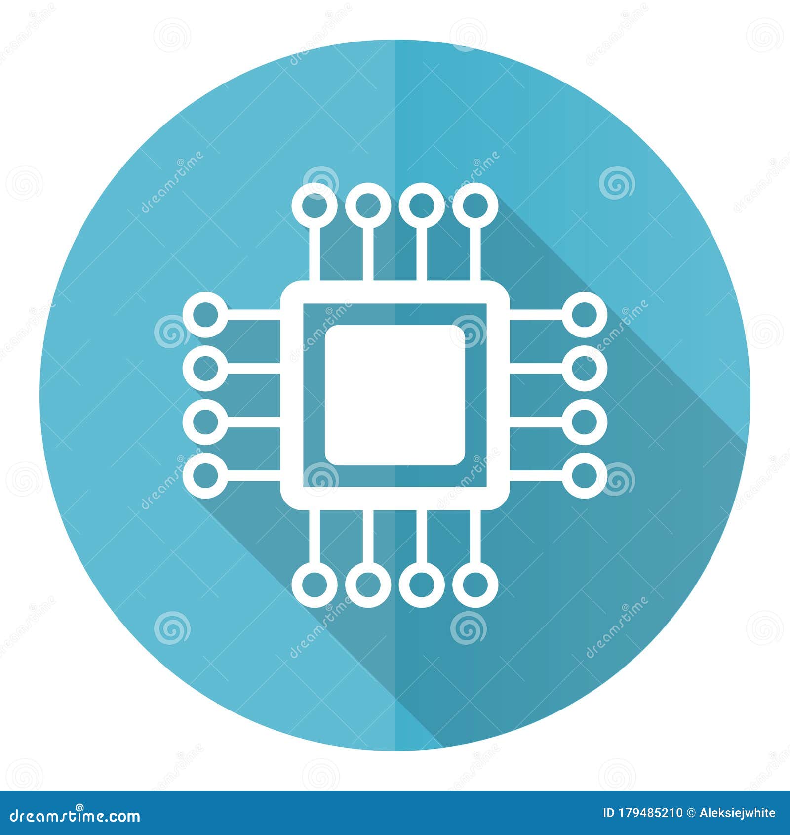 Circuit Blue Round Flat Design Vector Icon Isolated on White Background ...