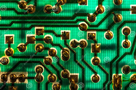 Circuit board - back side stock image. Image of capacitor - 133893877