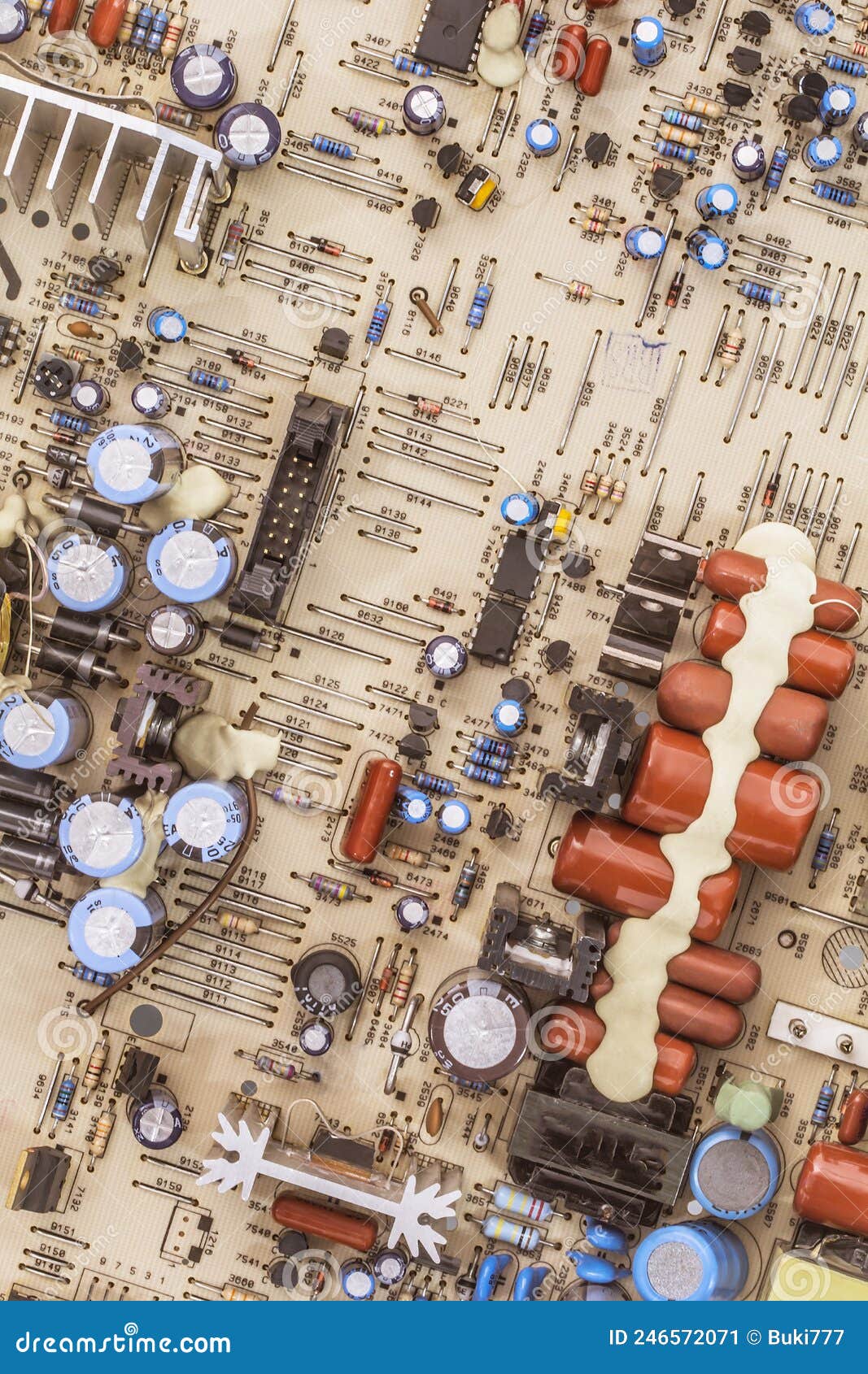 Computer Motherboard Circuit Detail Multicolored Background Stock Image ...