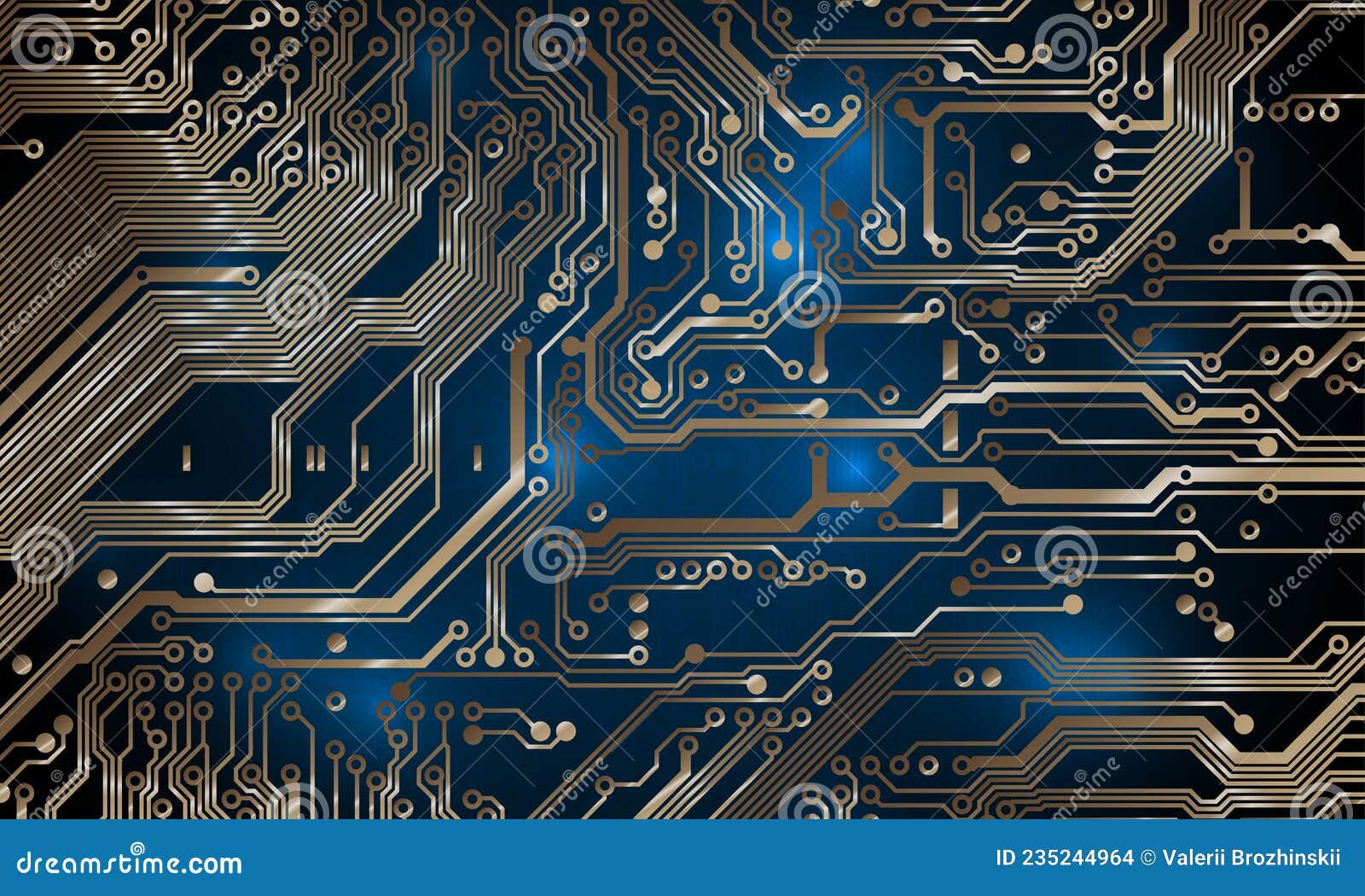 Circuit Board Background. Technological Concept Design, Light ...