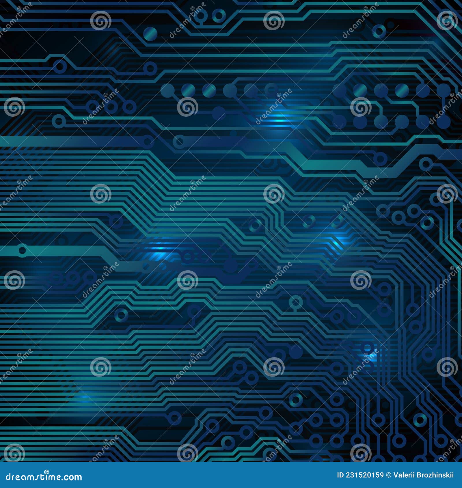 Circuit Board Background. Technology Concept, Dark Background. Analog ...