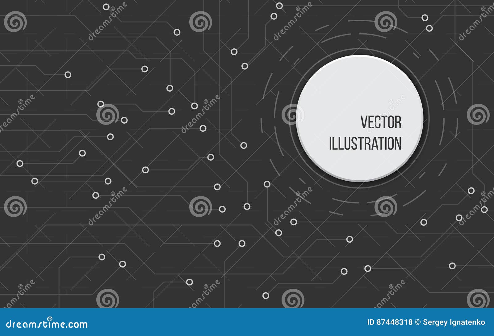 Circuit Board Banner On Dark Background. Processor And Chip ...