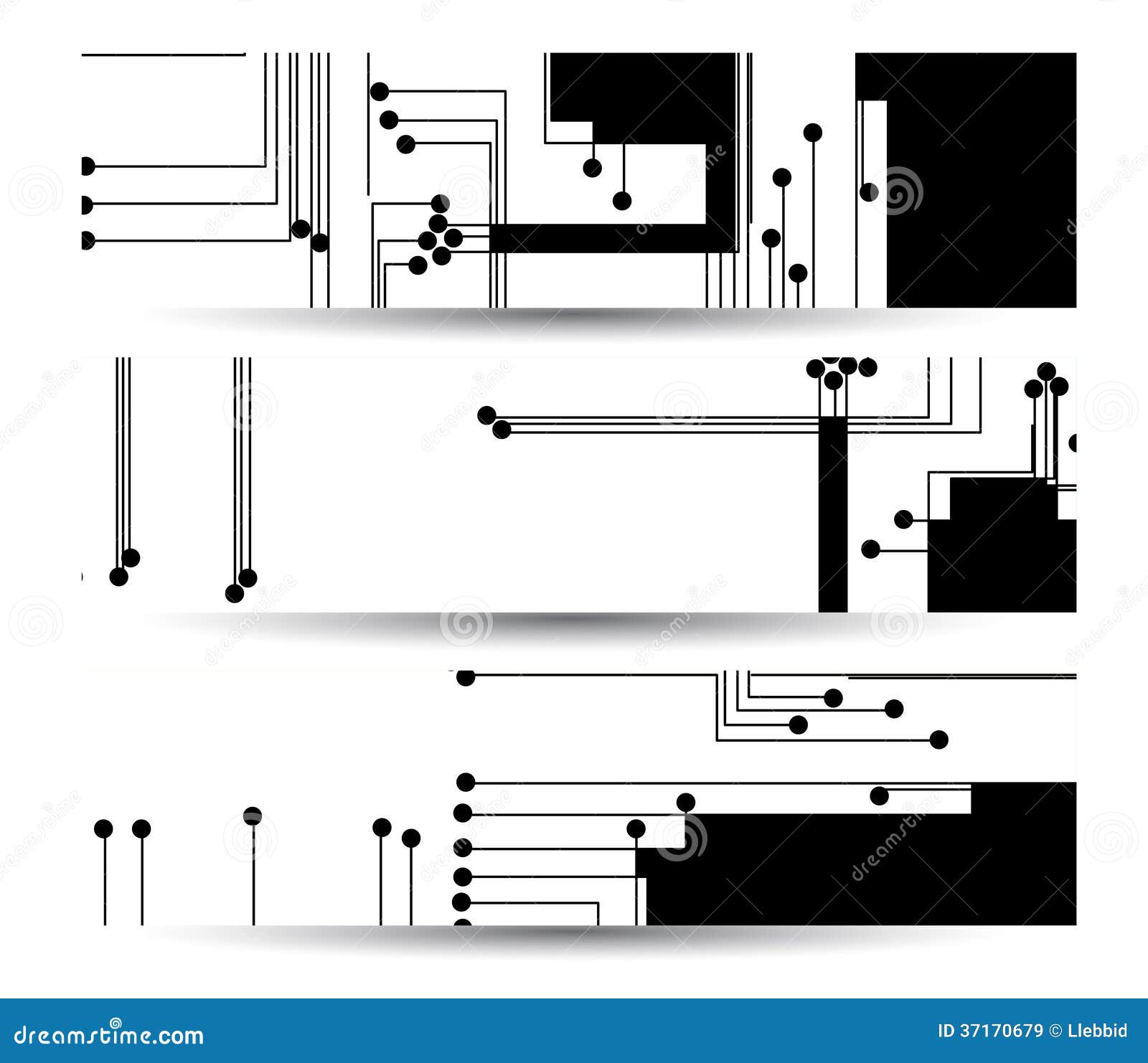 Circuit Board Banner for Your Design Stock Vector - Illustration of ...