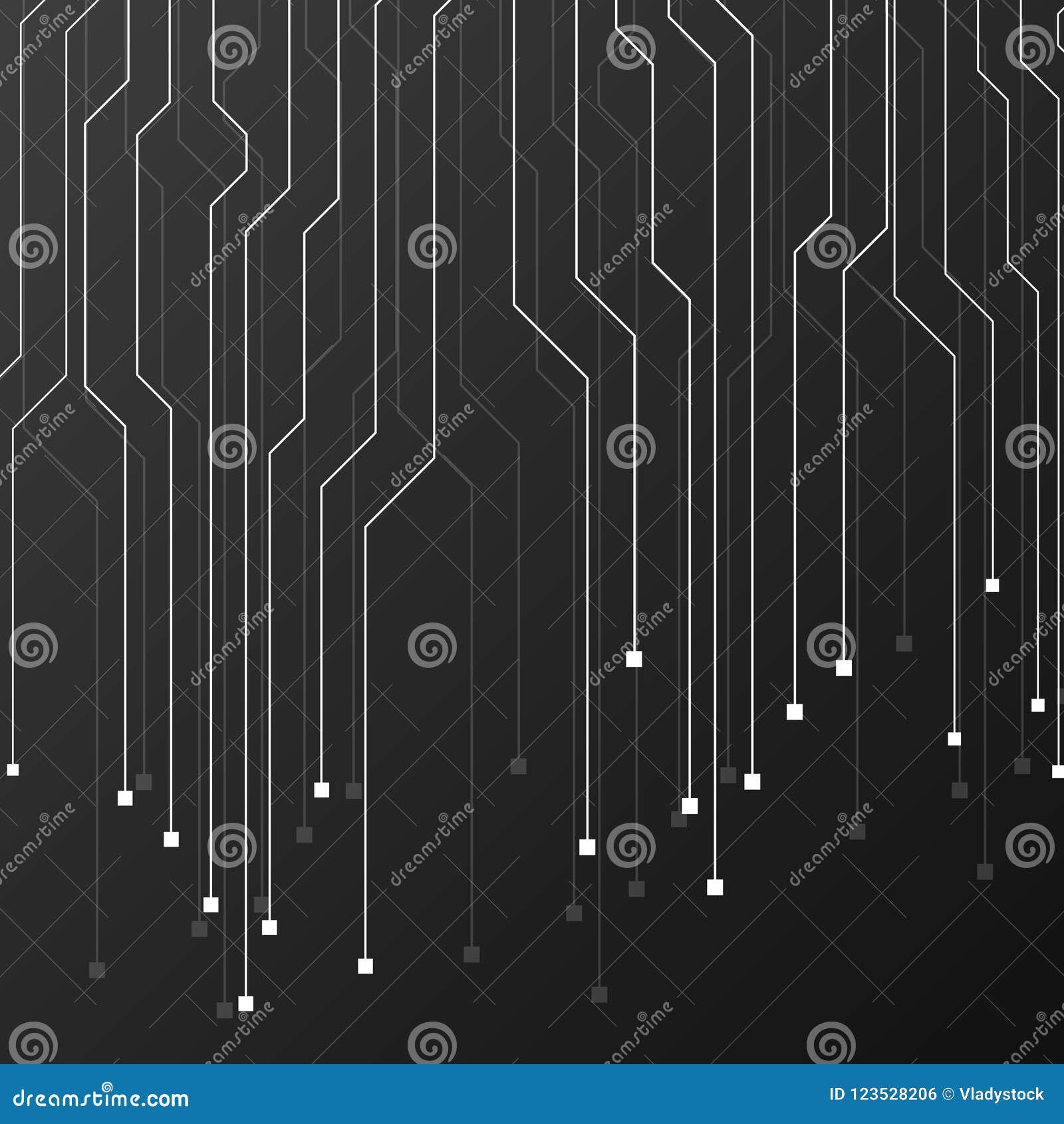 Circuit Board on Black Background Stock Vector - Illustration of ...