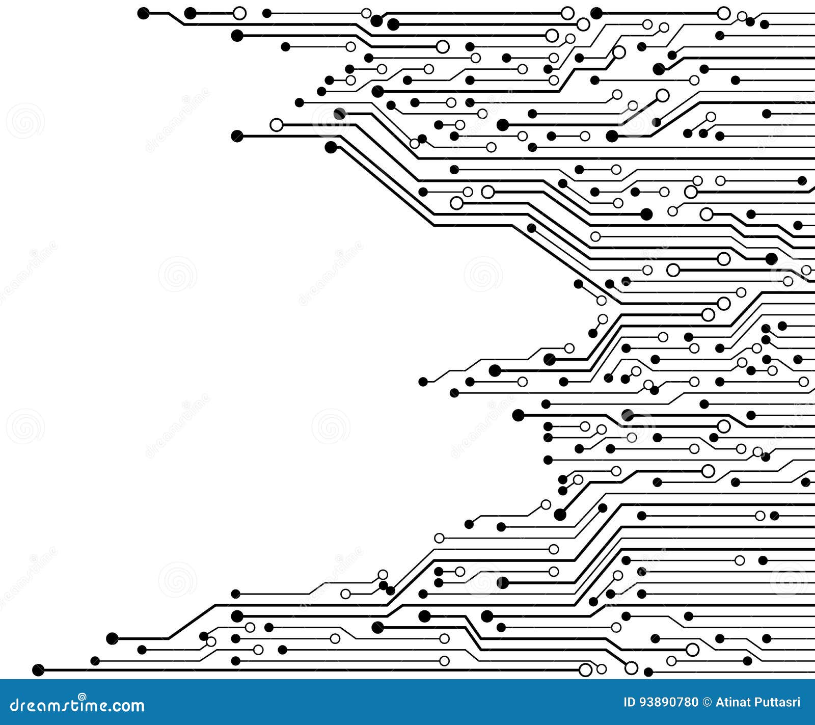 Circuit Board Black and White Vector Background Stock Vector ...