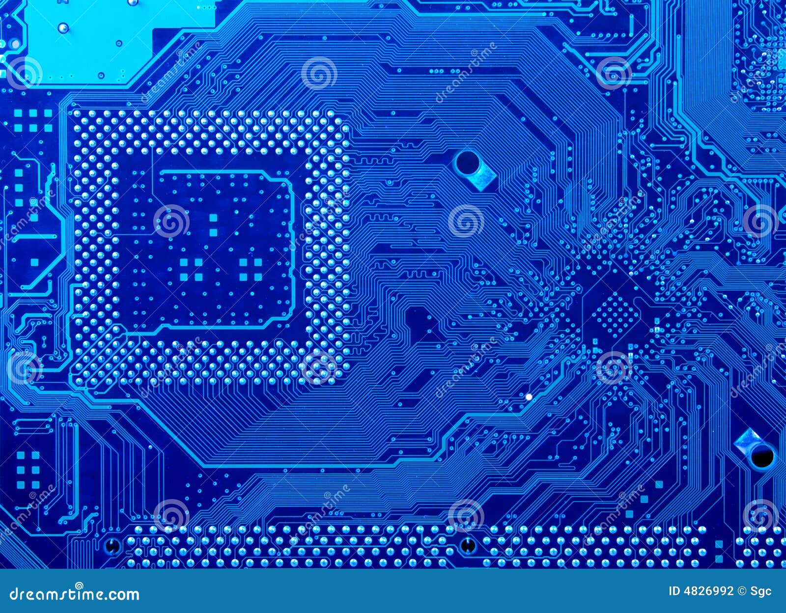 Circuit board in blue stock photo. Image of mobile, patterns - 4826992