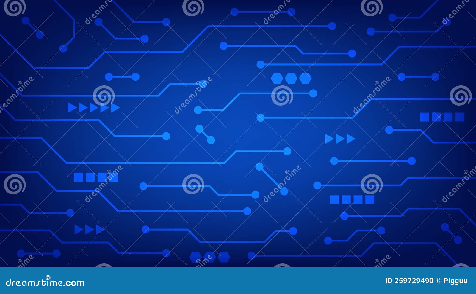 Circuit Board with Blue Lighting Background. Technology and Hi Tech ...