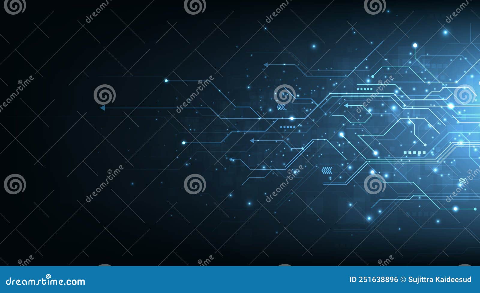 Circuit Board Blue Technology Background. Stock Vector - Illustration ...
