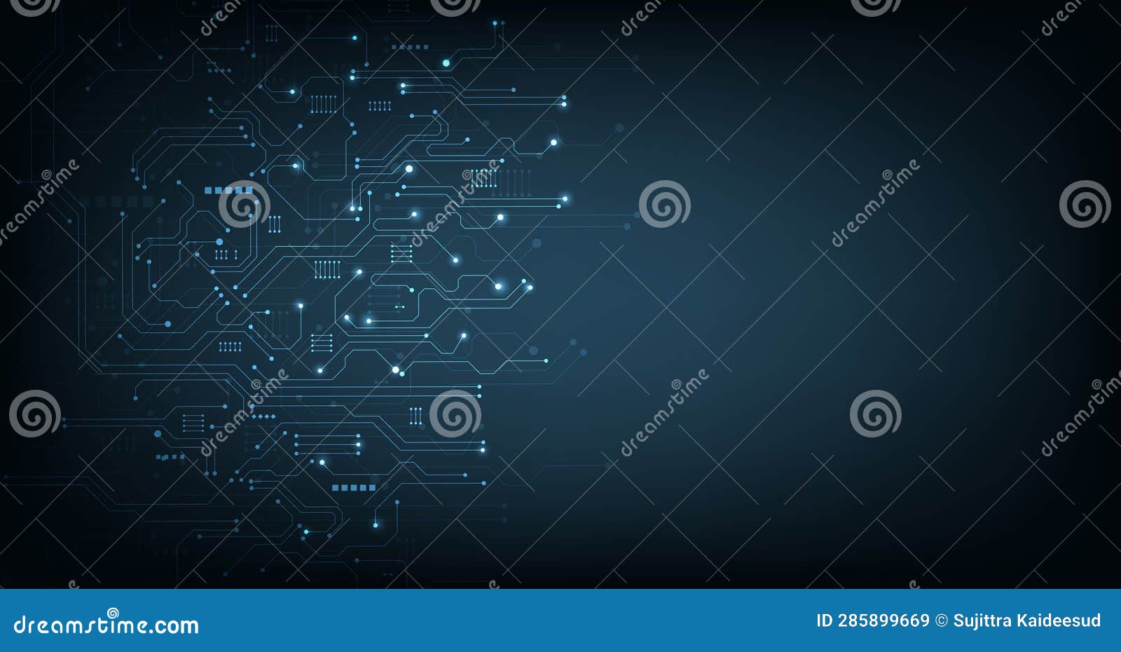 Circuit Board Blue Technology Background Stock Vector - Illustration of ...