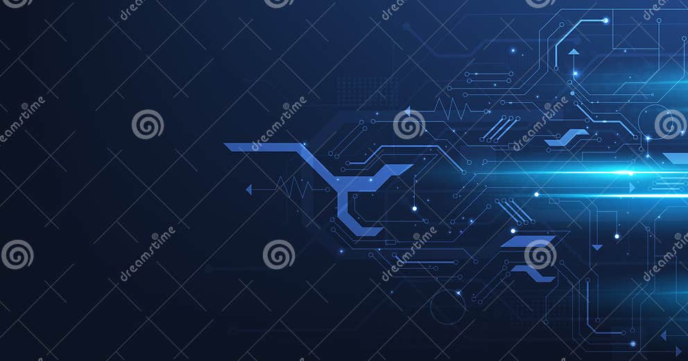 Circuit Board Blue Technology Background Stock Vector - Illustration of ...