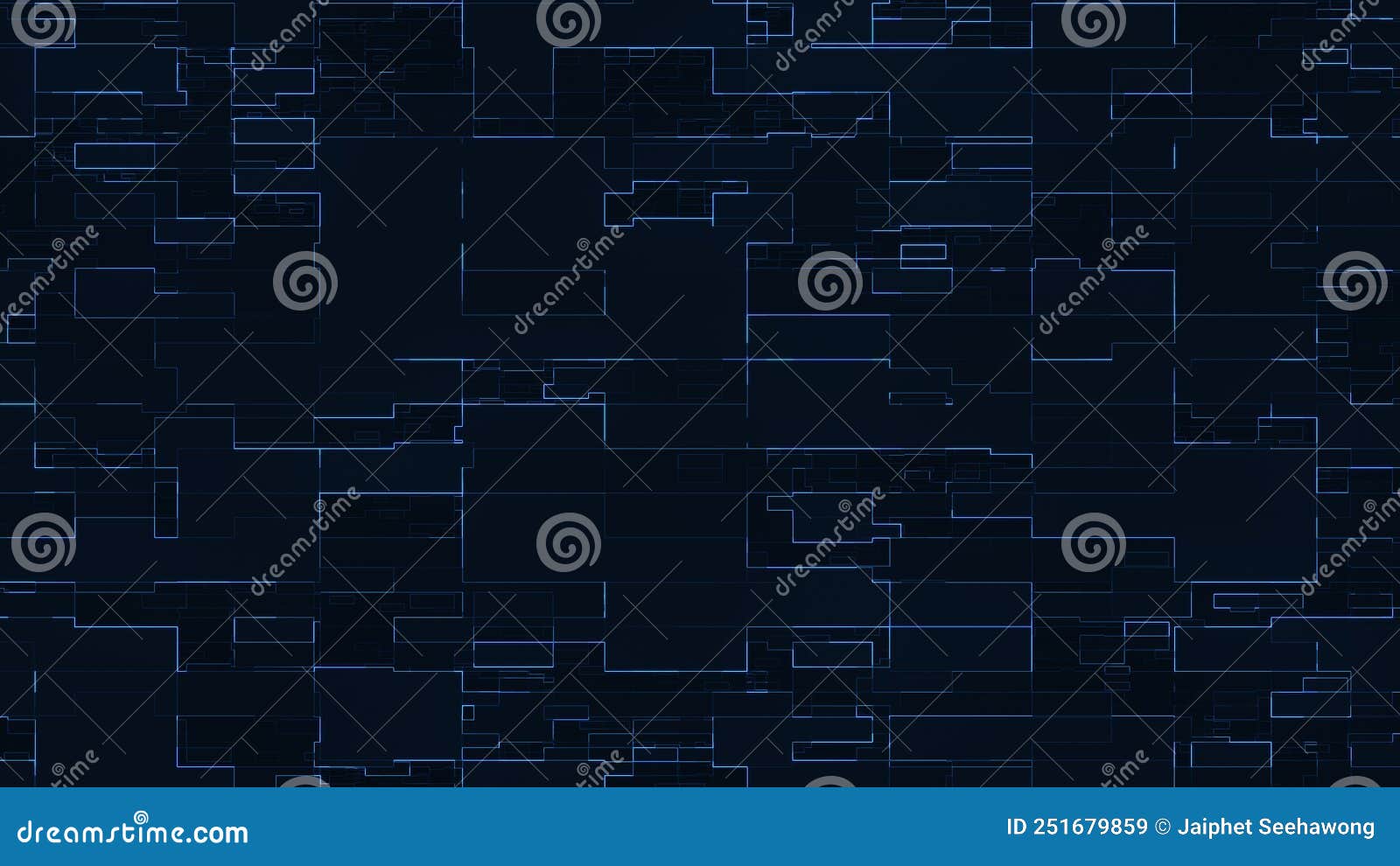 Circuit Board Box Grid Square Digital Connection Technology Futuristic ...