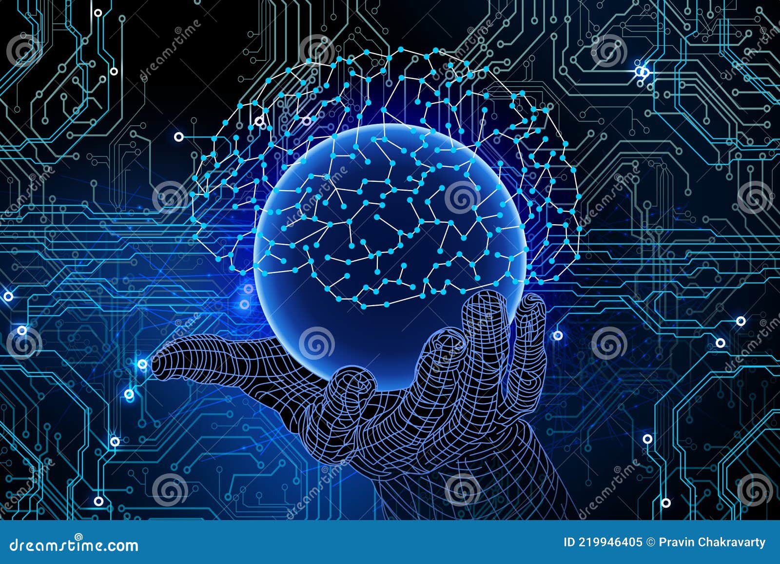 Circuit Board Brain Background Abstract Technology Connection ...