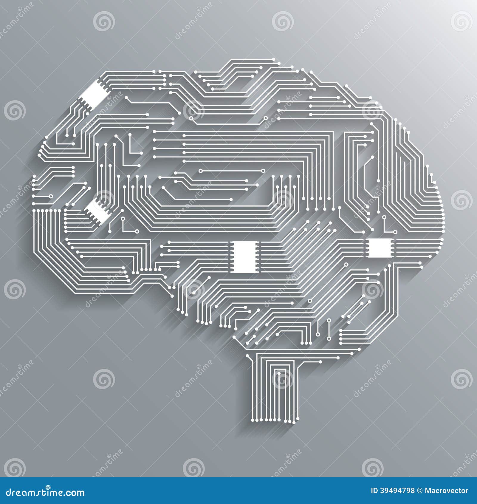 Circuit Board Vector Brain