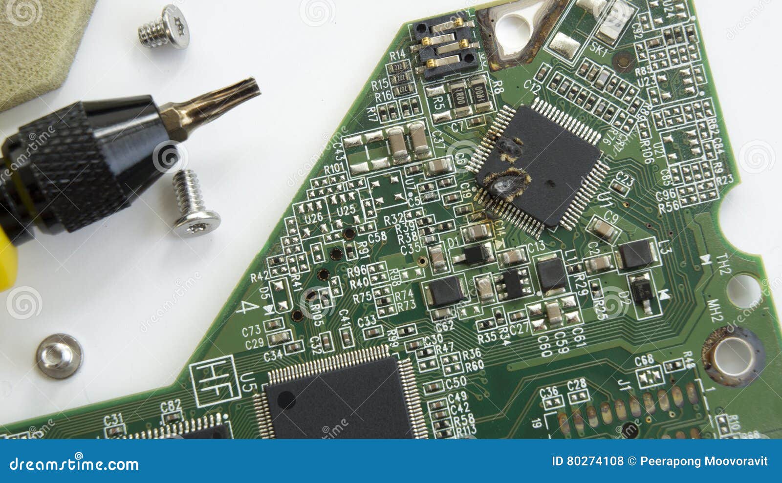 Circuit Board Capacitor Chip Driver Hardware Concept Stock Photo ...
