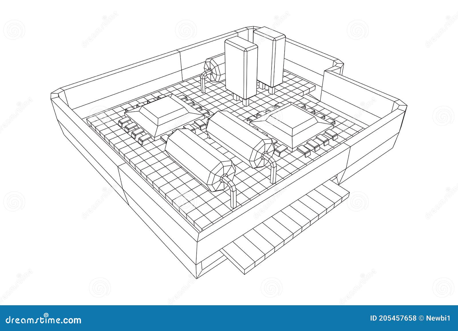 Pc Components Cpu Gpu Motherboard Cooler Ssd And Hand Drawn Memory Modules System Unit And