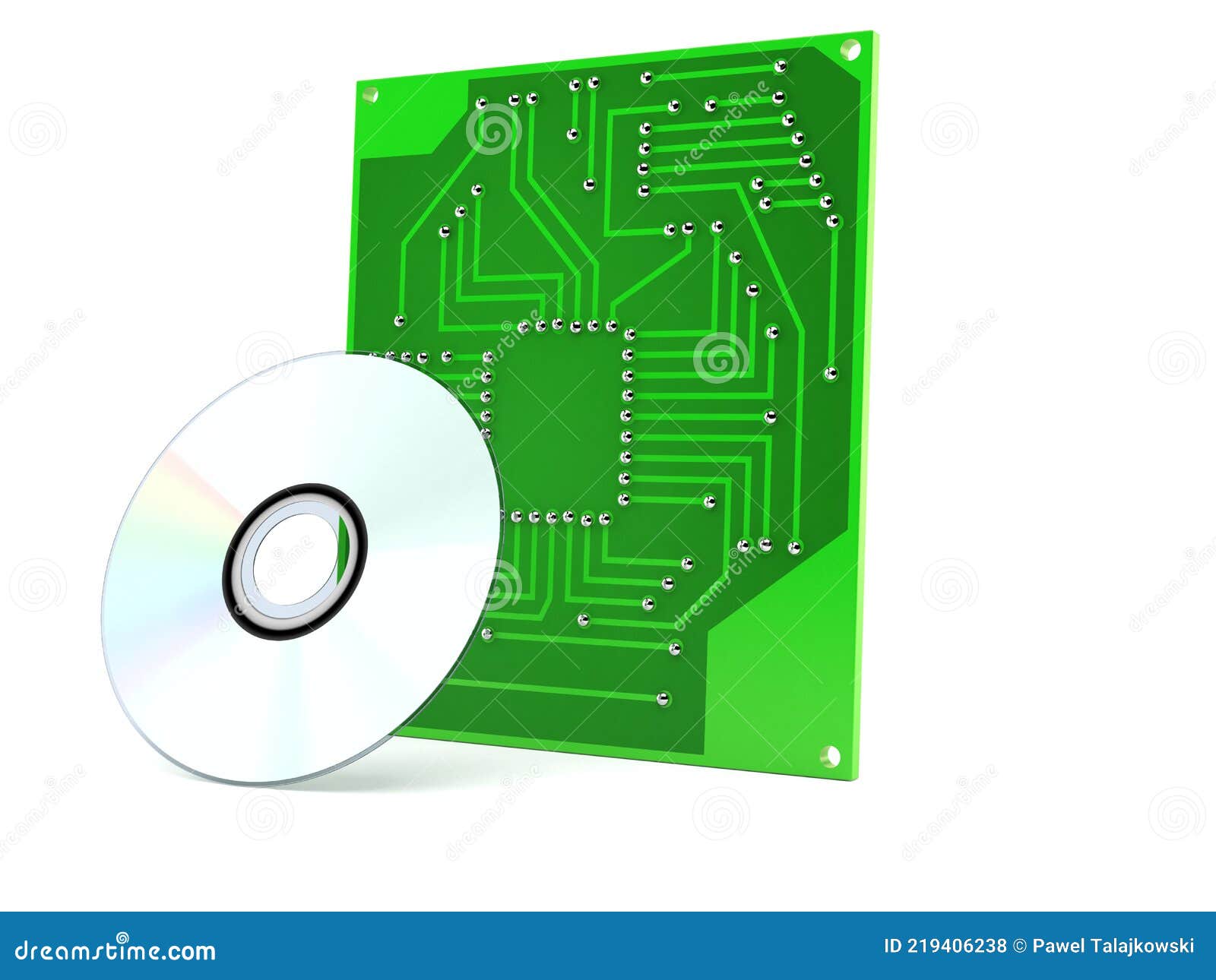 Circuit board with cd disc stock illustration. Illustration of ...