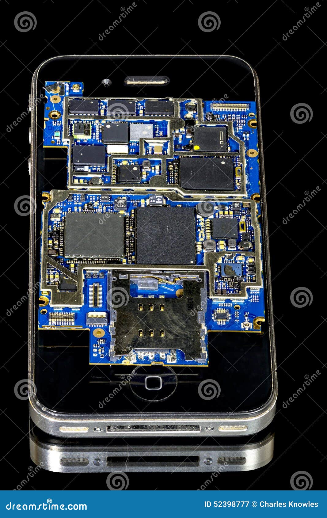 Circuit Board of a Cell Phone Stock Image - Image of thumb, smart: 52398777