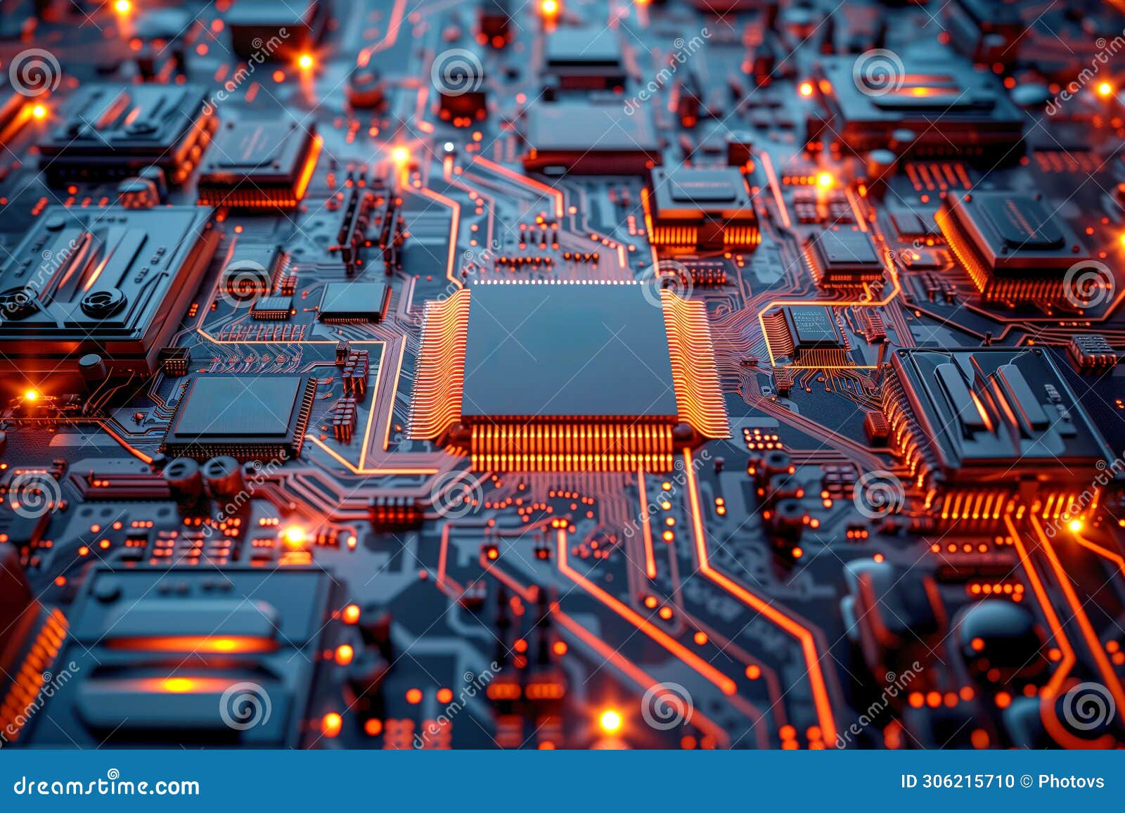Circuit Board for Central Computer Digital Technology Stock Photo ...