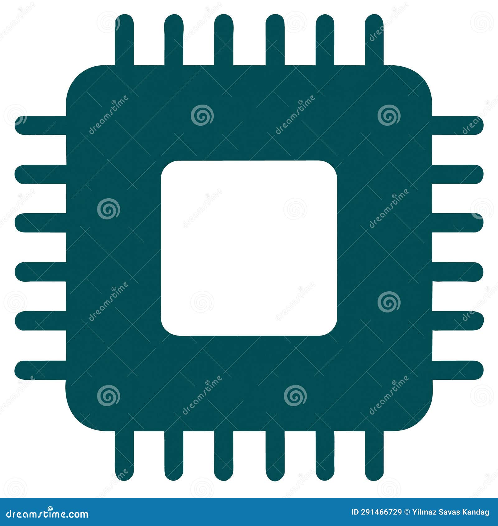 Circuit Board Chip Computer Processor Microchip Vector Icon Stock Illustration Illustration