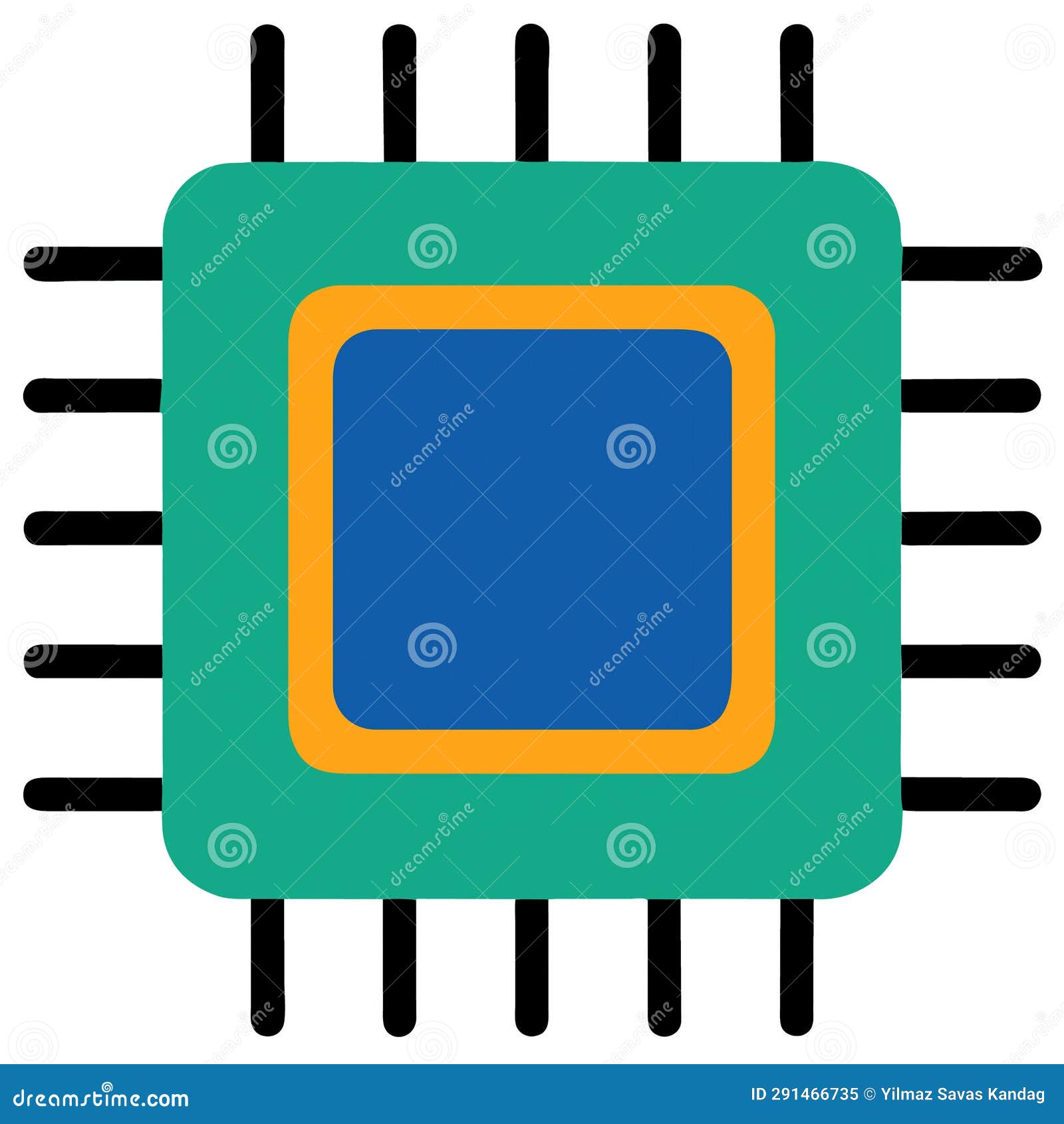 Circuit Board, Chip, Computer Processor, Microchip Vector Icon Stock Illustration - Illustration ...