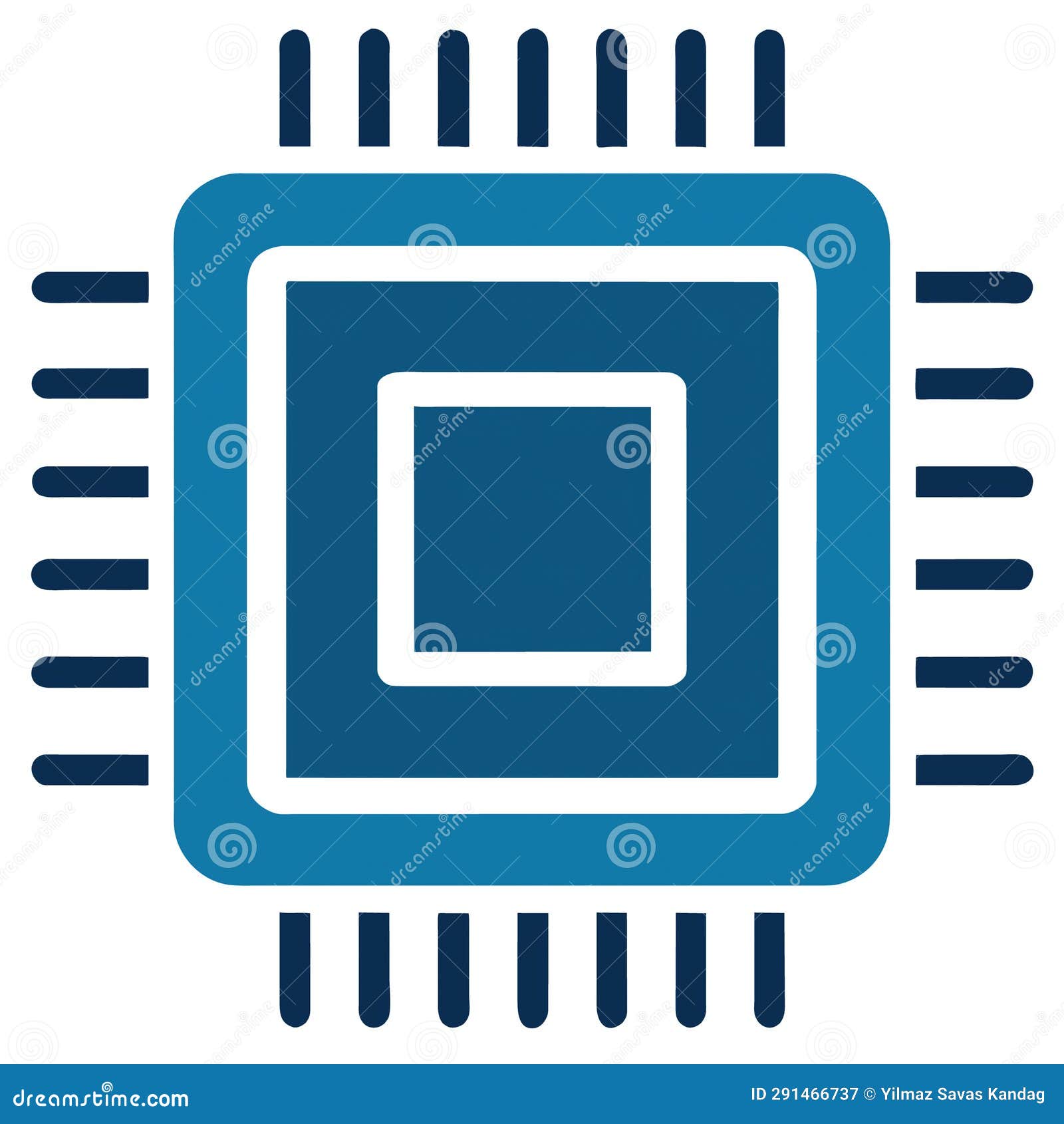 Circuit Board Chip Computer Processor Microchip Vector Icon Stock