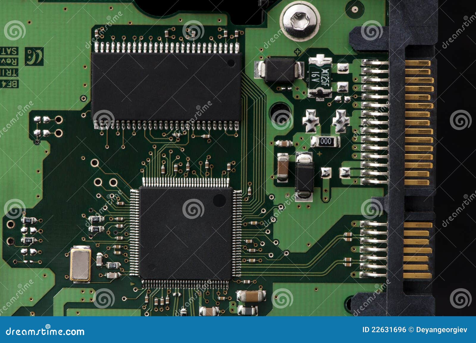 Circuit board with chips stock photo. Image of component - 22631696