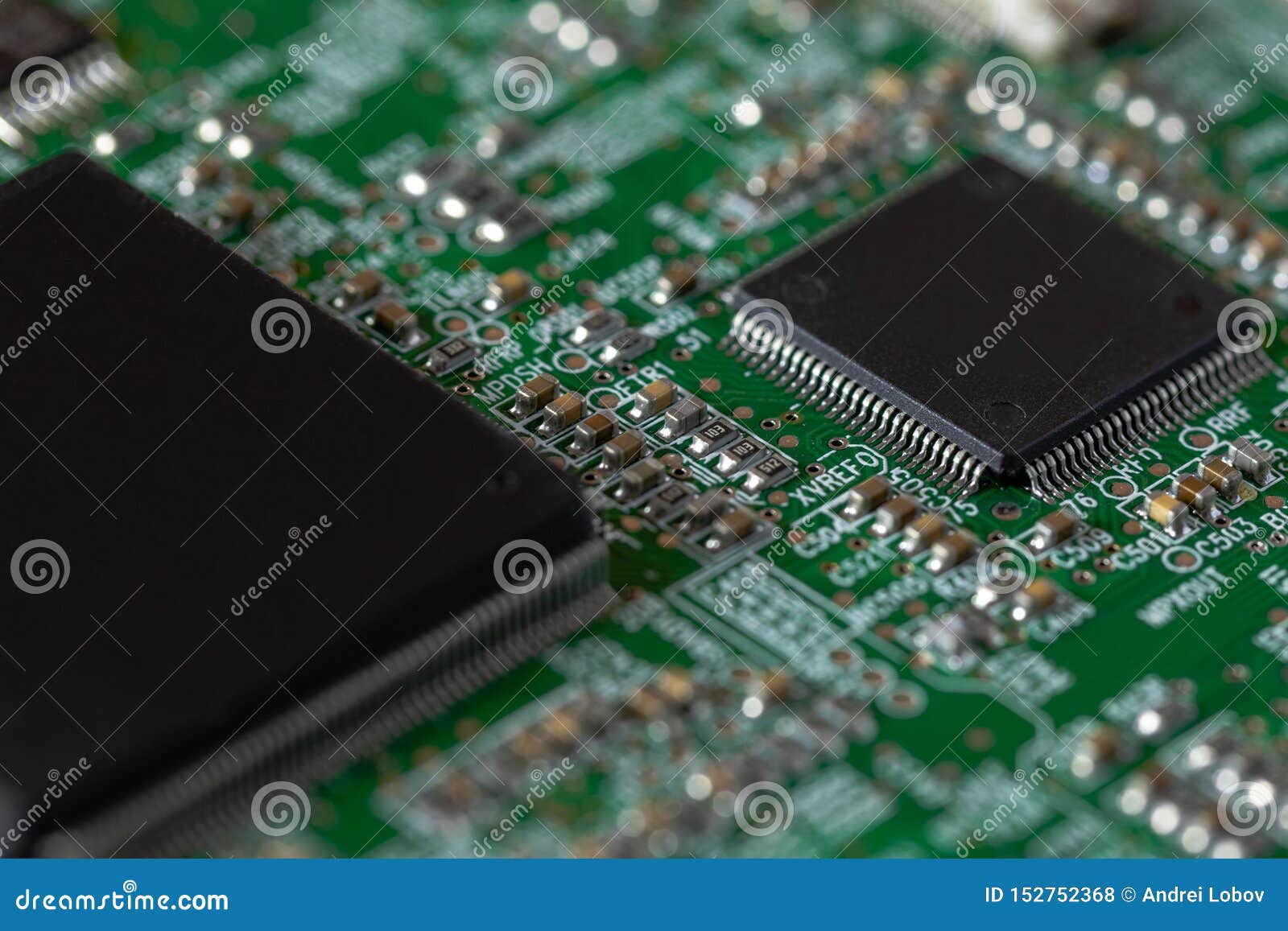 Circuit board with chips stock photo. Image of digital - 152752368