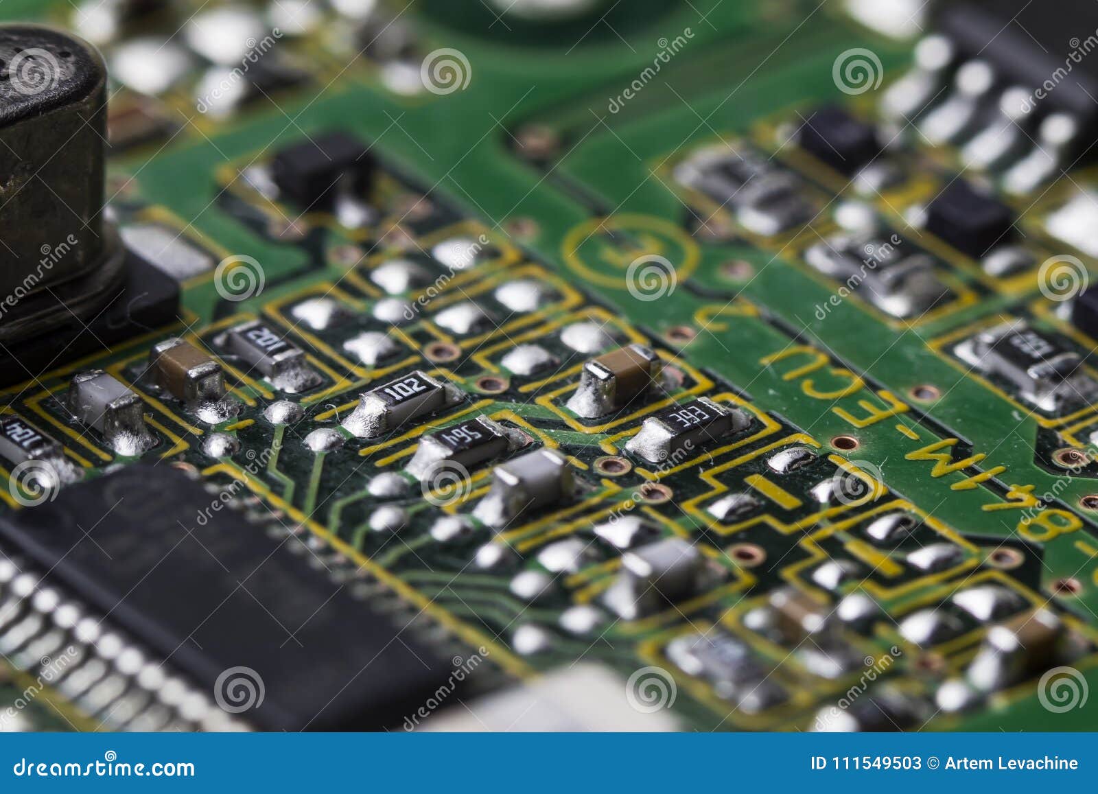 Circuit Board with Chips and Radio Components Stock Image - Image of ...